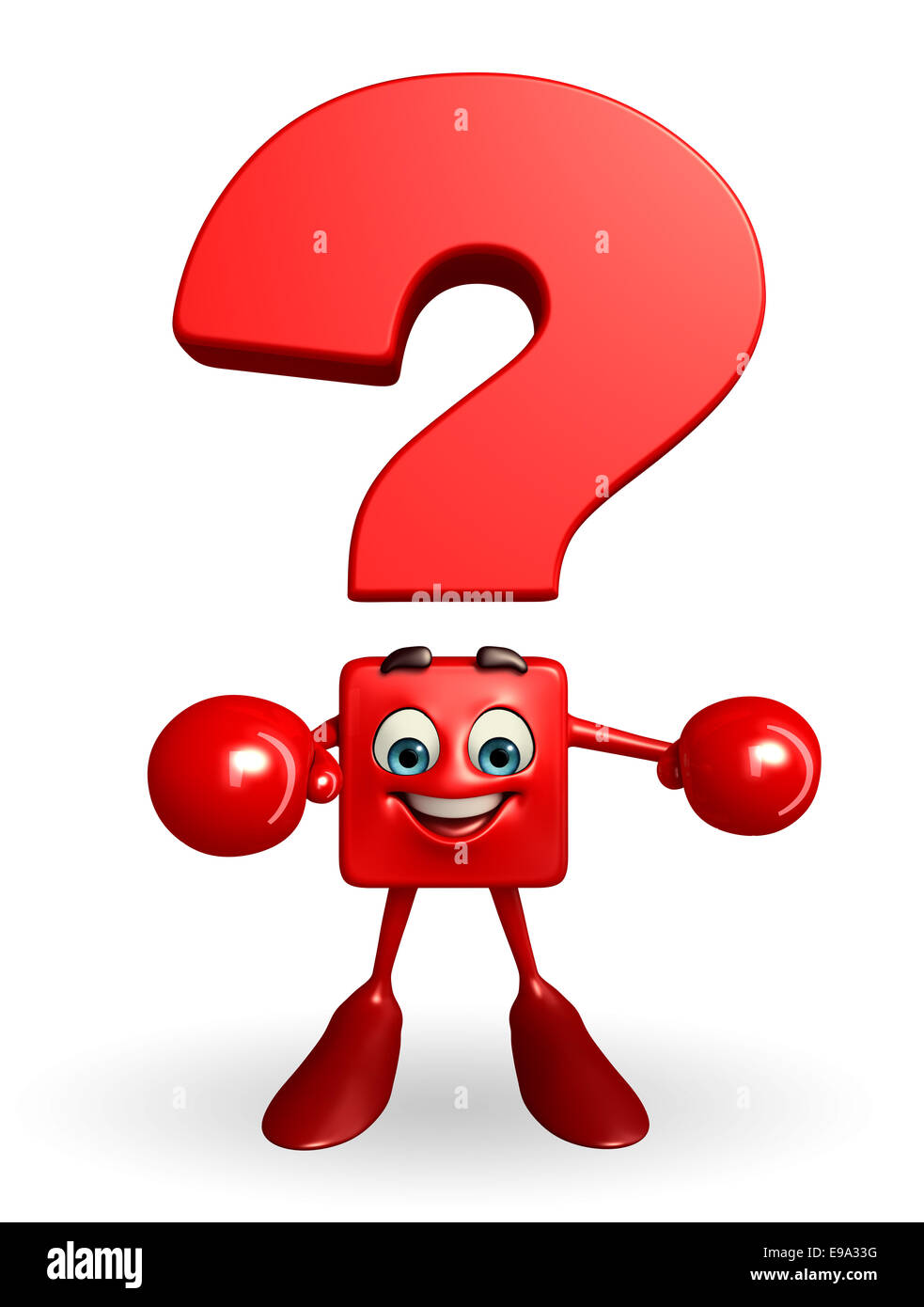 Cartoon Character of Question Mark with Boxing Gloves Stock Photo - Alamy