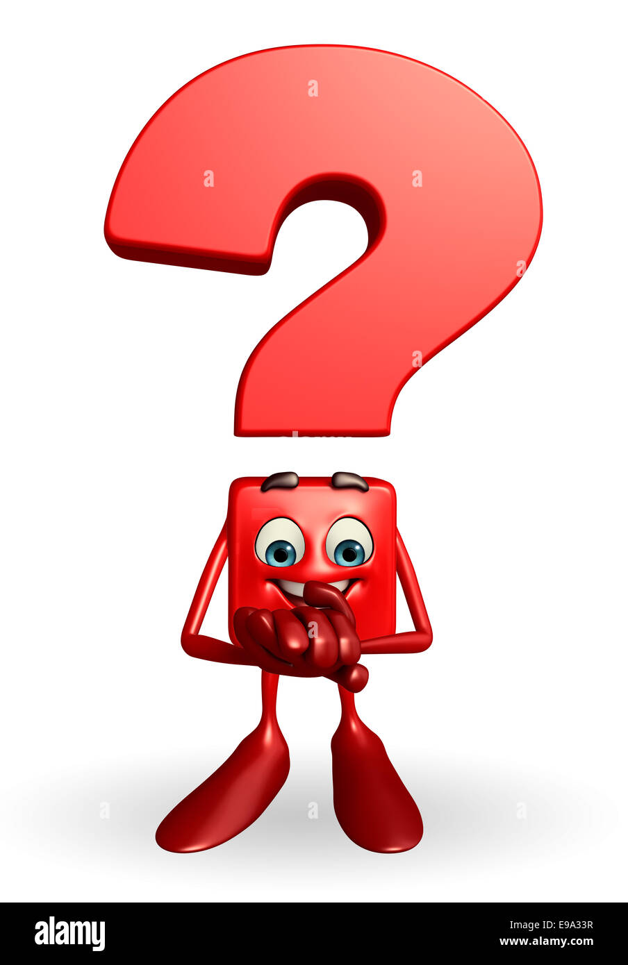 Cartoon Character of Question Mark with holding hand Stock Photo - Alamy