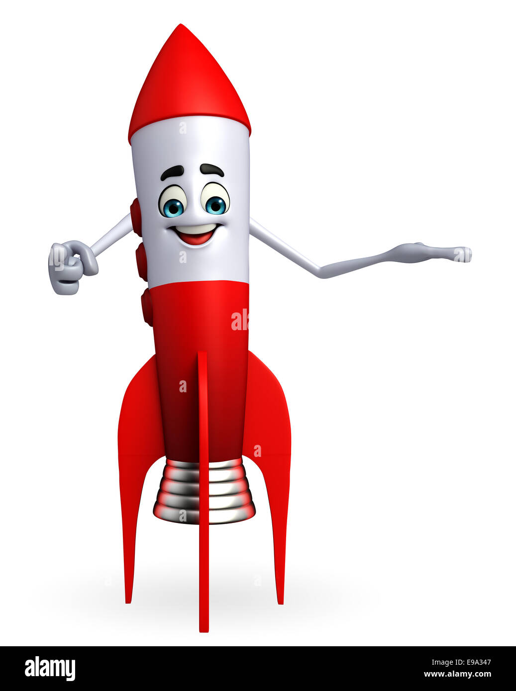 Cartoon character of rocket holding pose Stock Photo - Alamy