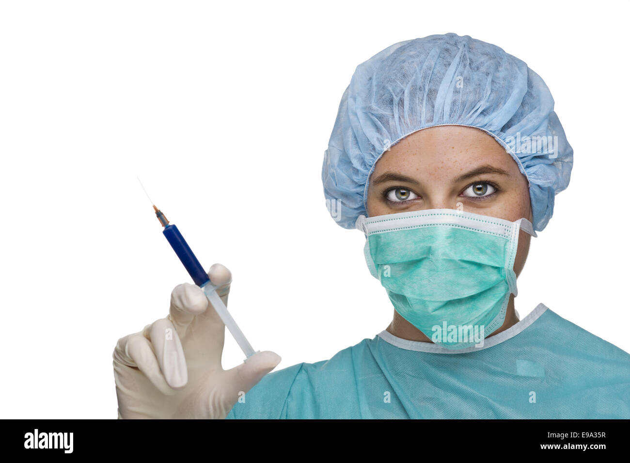 OP doctor with syringe in hand Stock Photo - Alamy