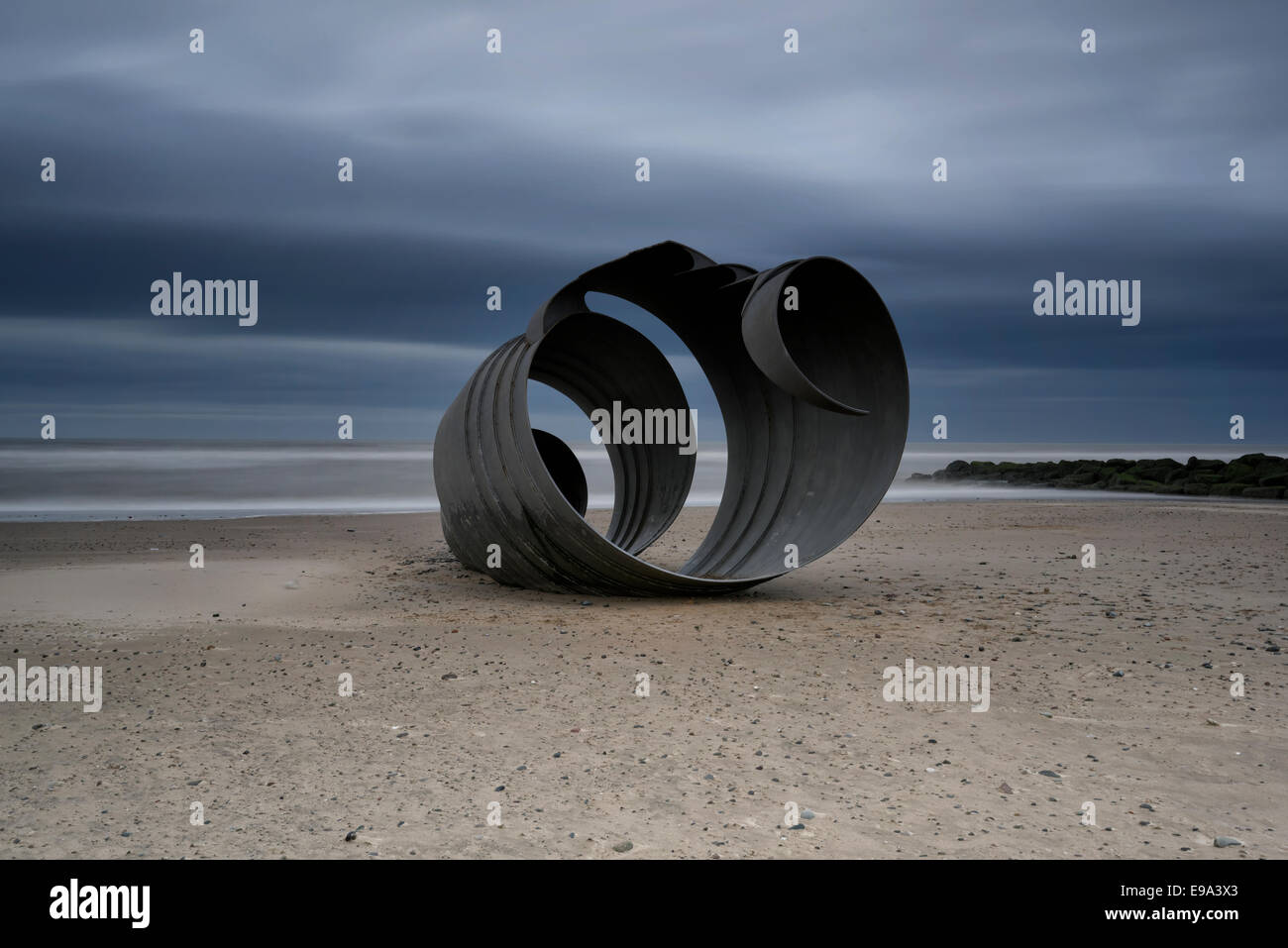 Mary's Shell sculpture on the beach in Cleveleys, Lancashire, UK Stock ...