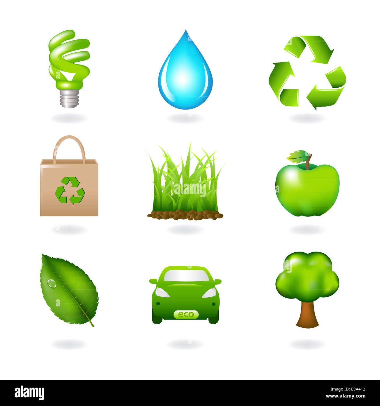 Eco Design Elements And Icons Stock Photo - Alamy