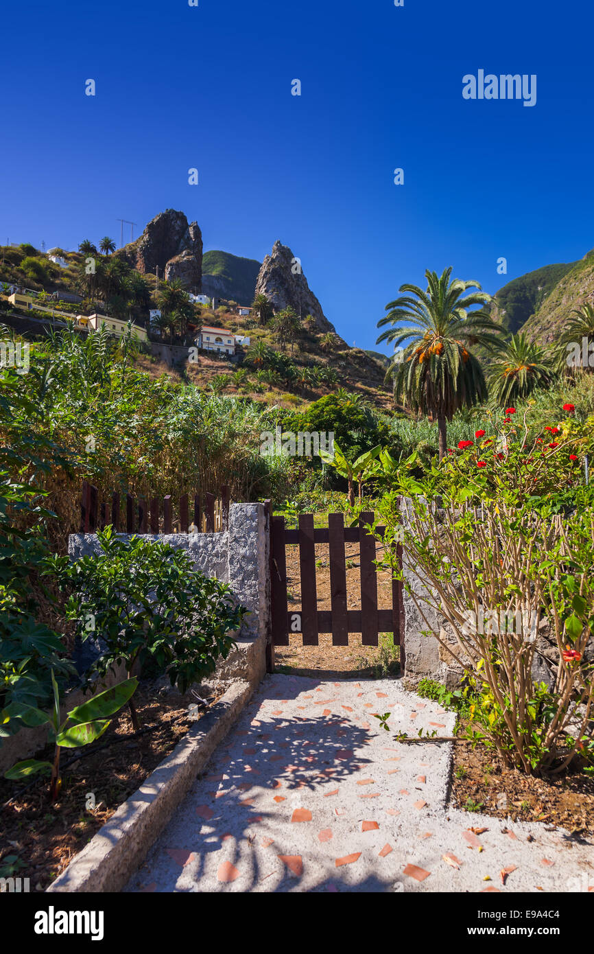 Hermigua valley in La Gomera island - Canary Stock Photo - Alamy