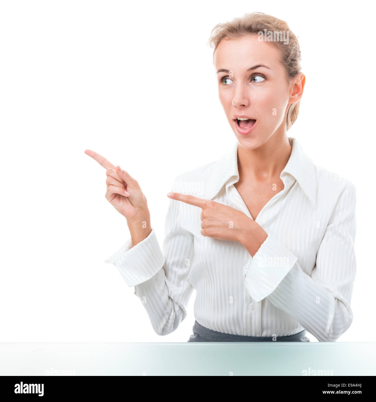 friendly administrative assistant making hand Stock Photo - Alamy