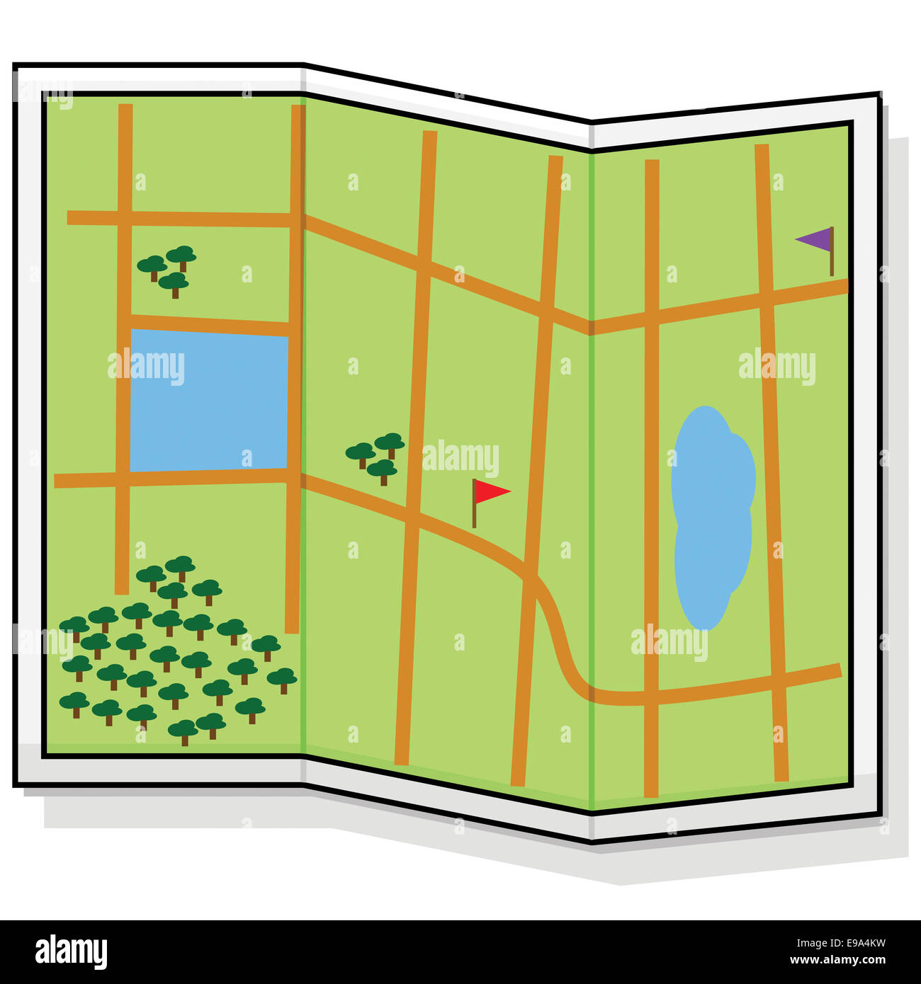 Map symbol lake hi-res stock photography and images - Alamy