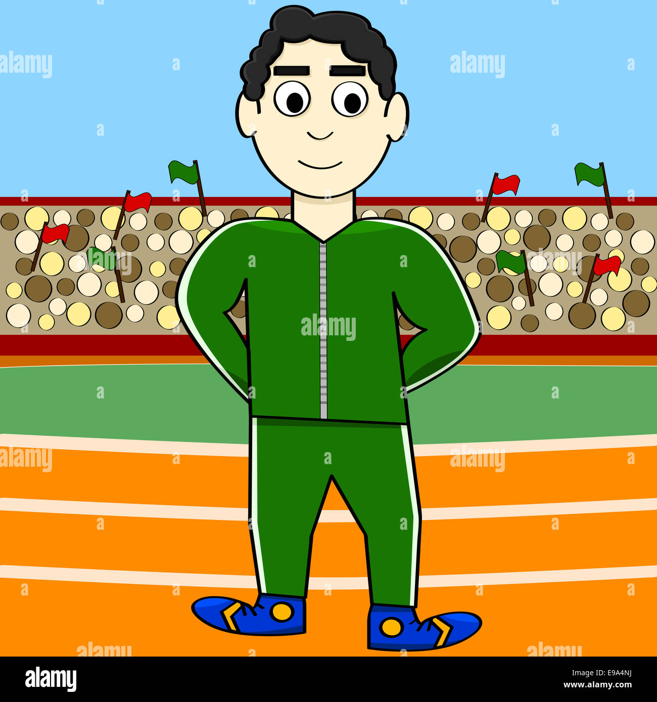 Athlete boy cartoon illustration hi-res stock photography and images ...