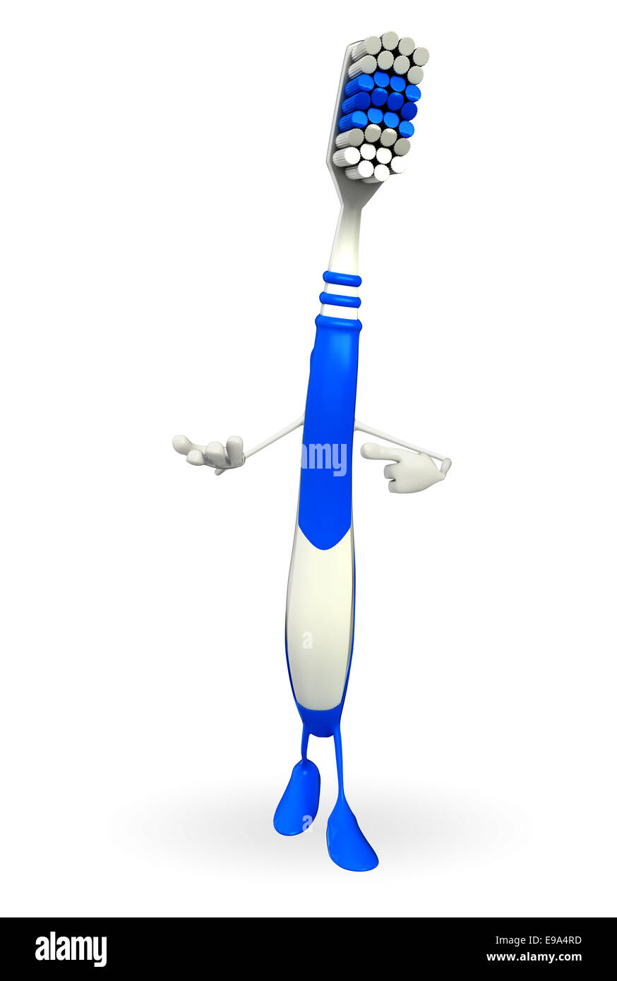 Cartoon Character of toothbrush is presenting Stock Photo - Alamy