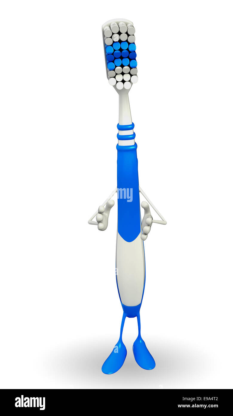 Cartoon Character of toothbrush is clapping Stock Photo - Alamy