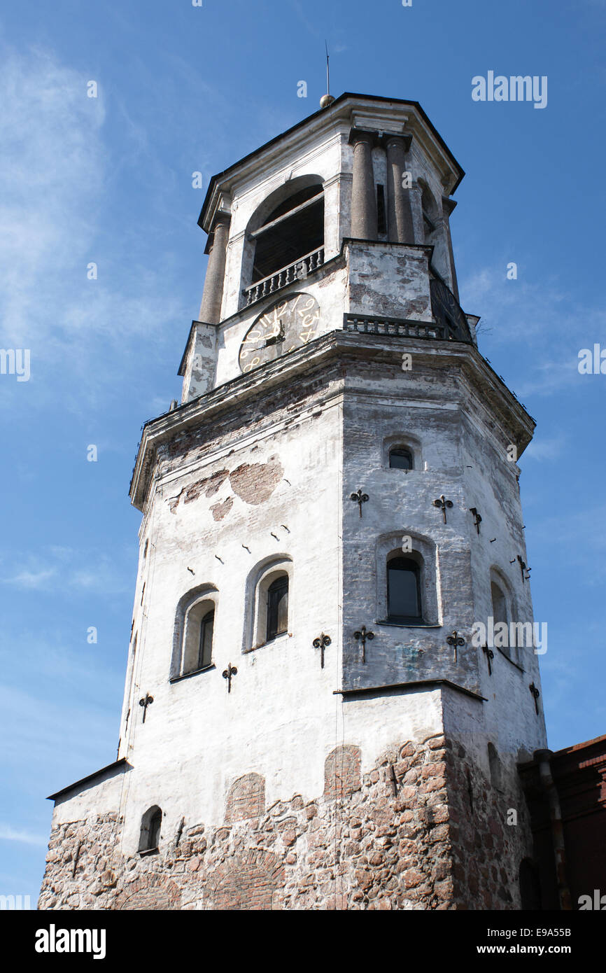Medieval clock tower in Vyborg Stock Photo - Alamy