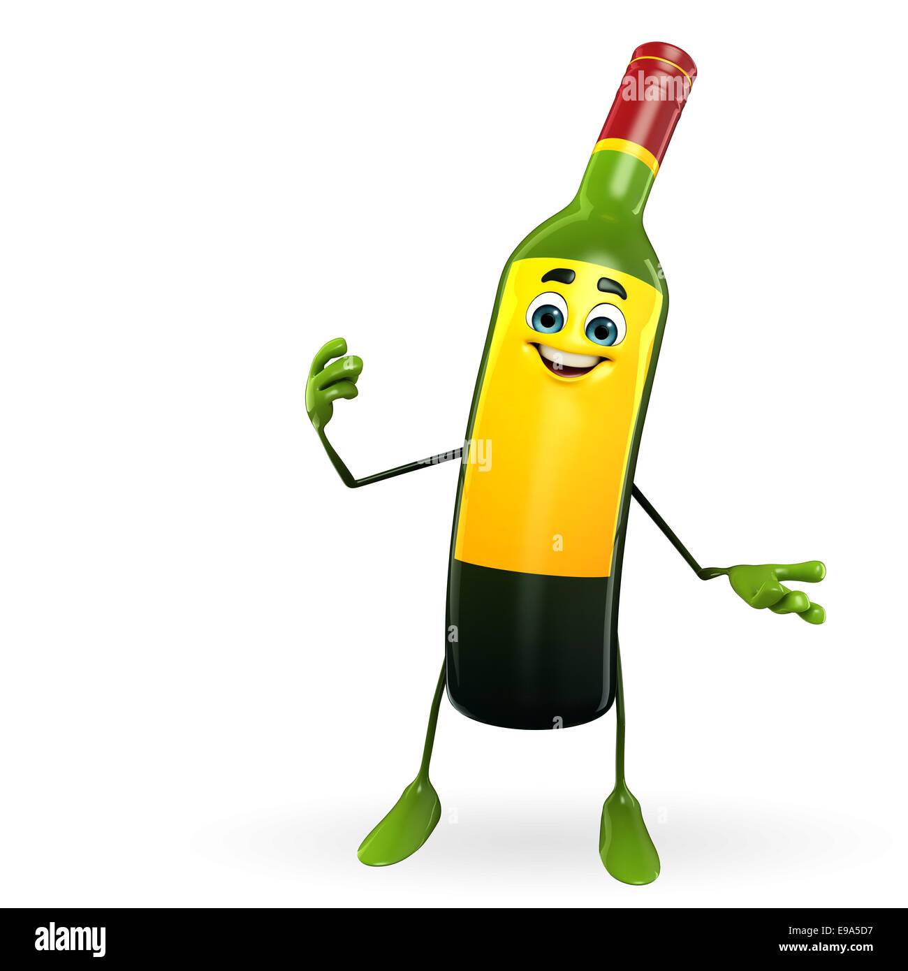 Cartoon Character of Wine Bottle is presenting Stock Photo - Alamy