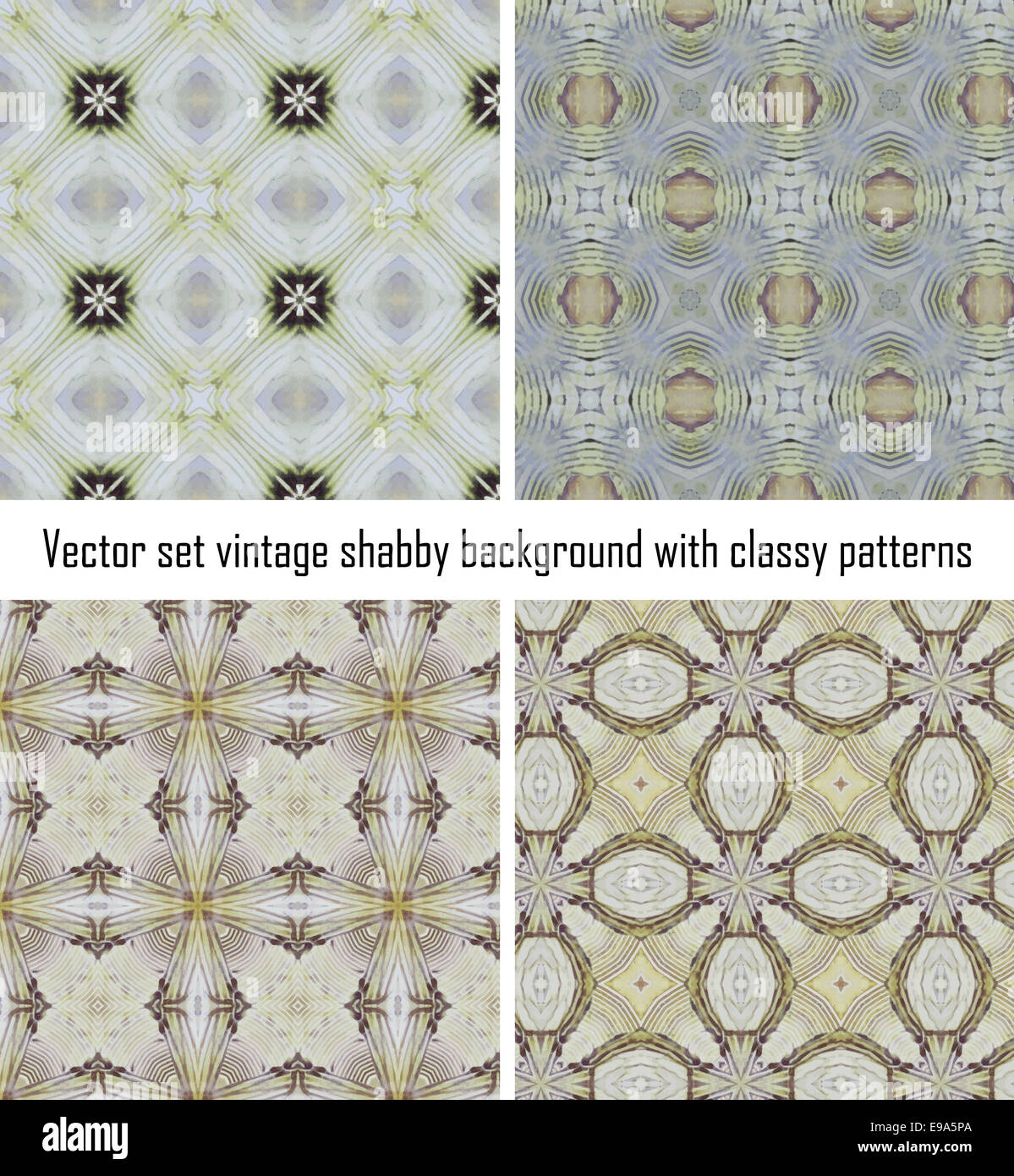 Set vintage shabby background with classy patterns Stock Photo - Alamy
