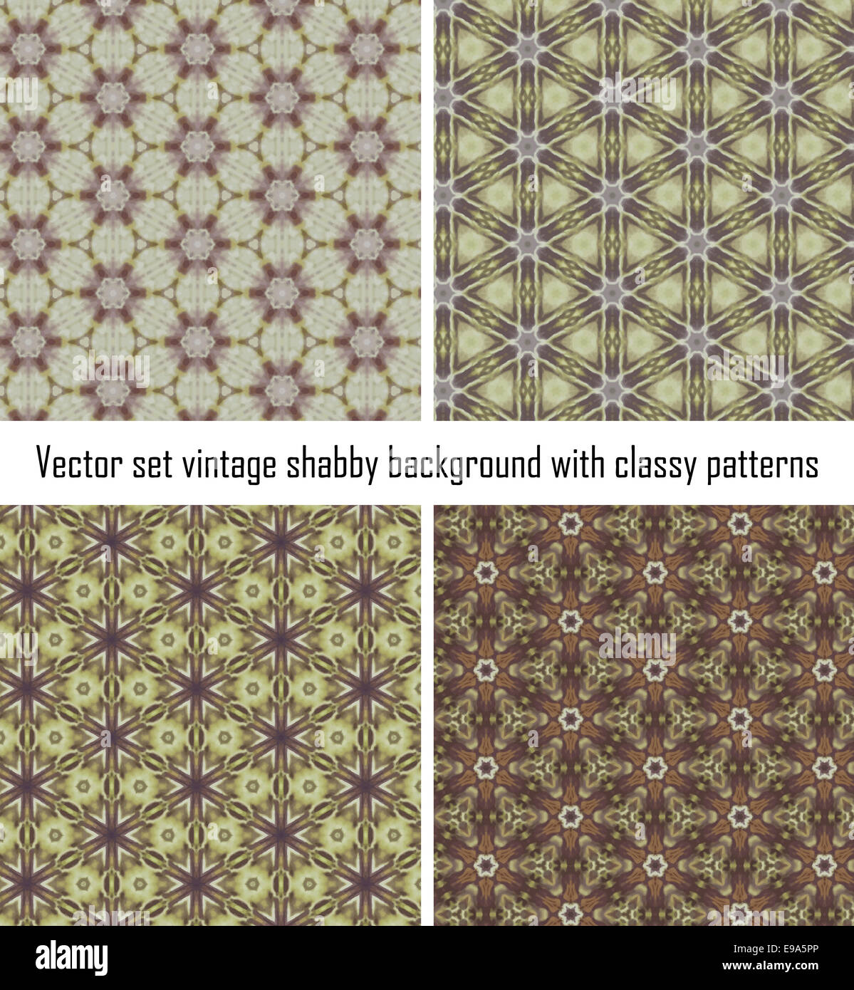 Set vintage shabby background with classy patterns Stock Photo - Alamy