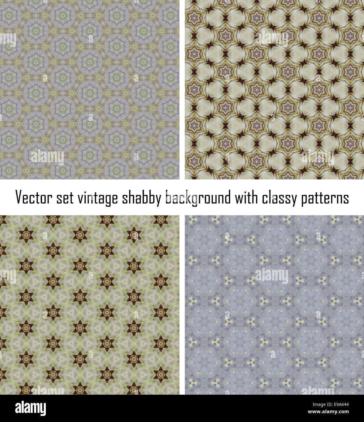 Set vintage shabby background with classy patterns Stock Photo - Alamy
