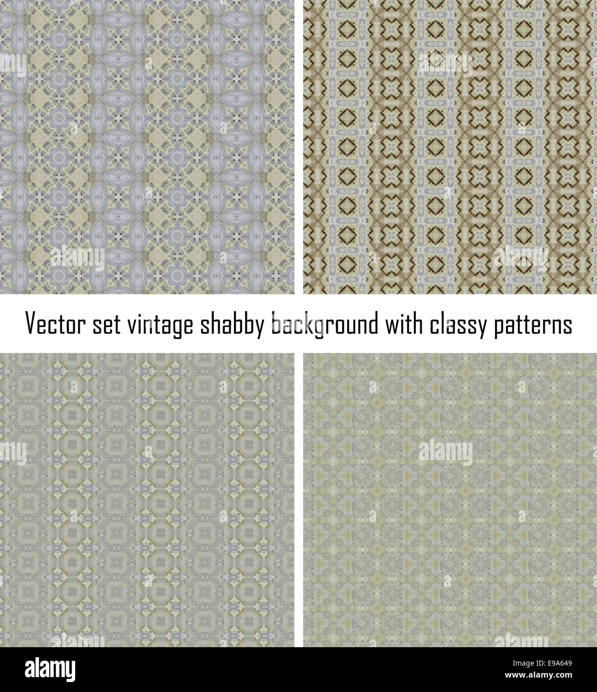 Set vintage shabby background with classy patterns Stock Photo - Alamy
