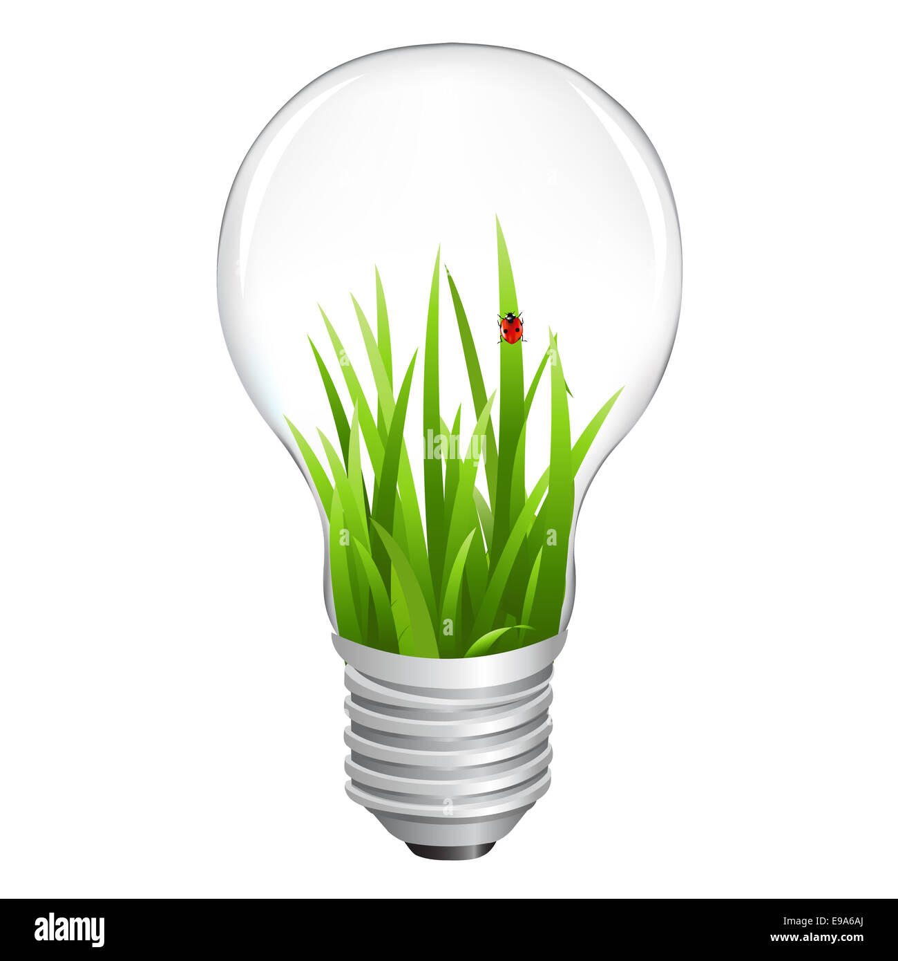 Eco Lamp With Grass Stock Photo - Alamy