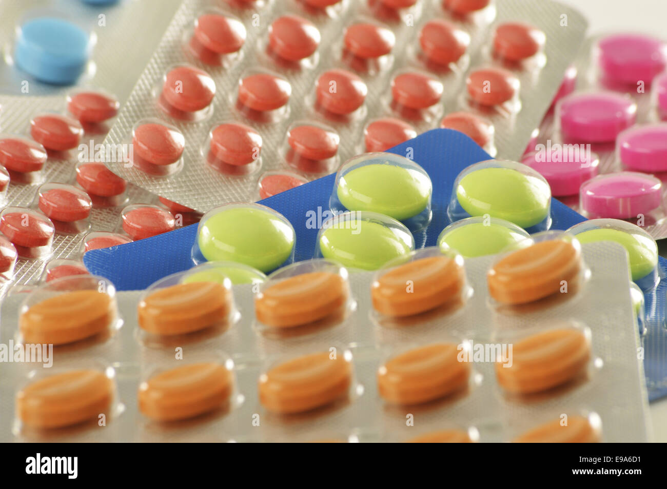 Composition with variety of drug pills Stock Photo - Alamy