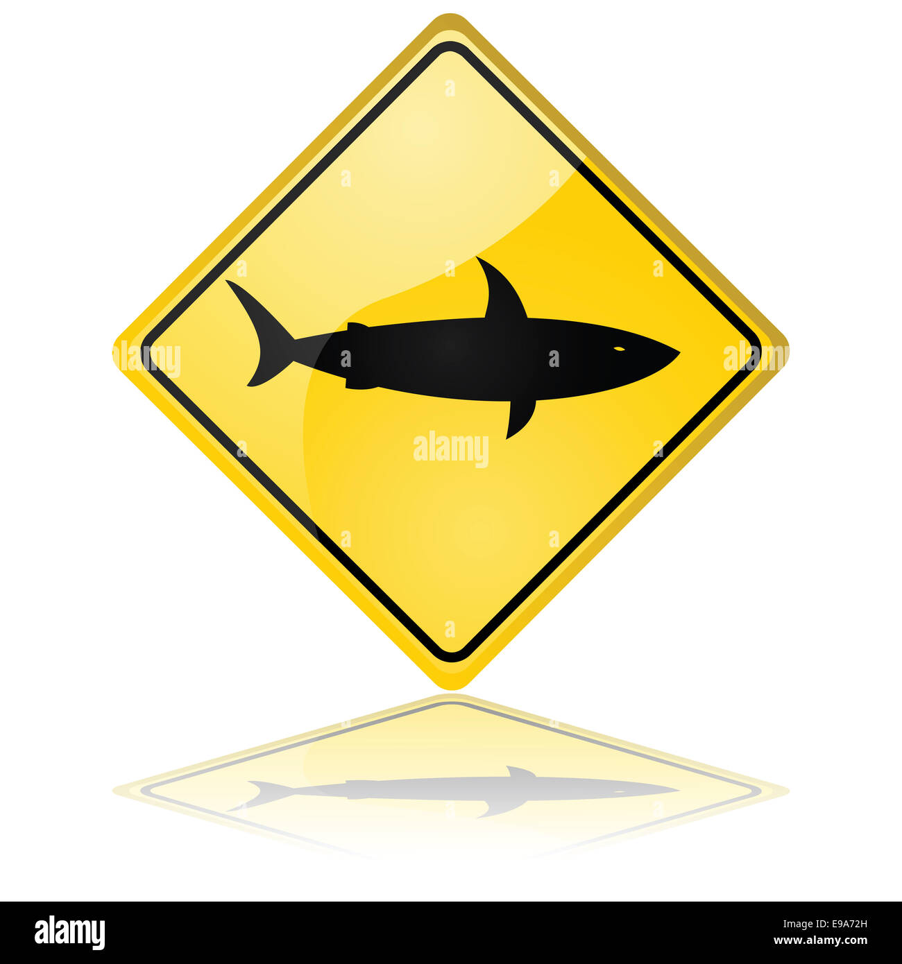 Shark warning sign Stock Photo - Alamy