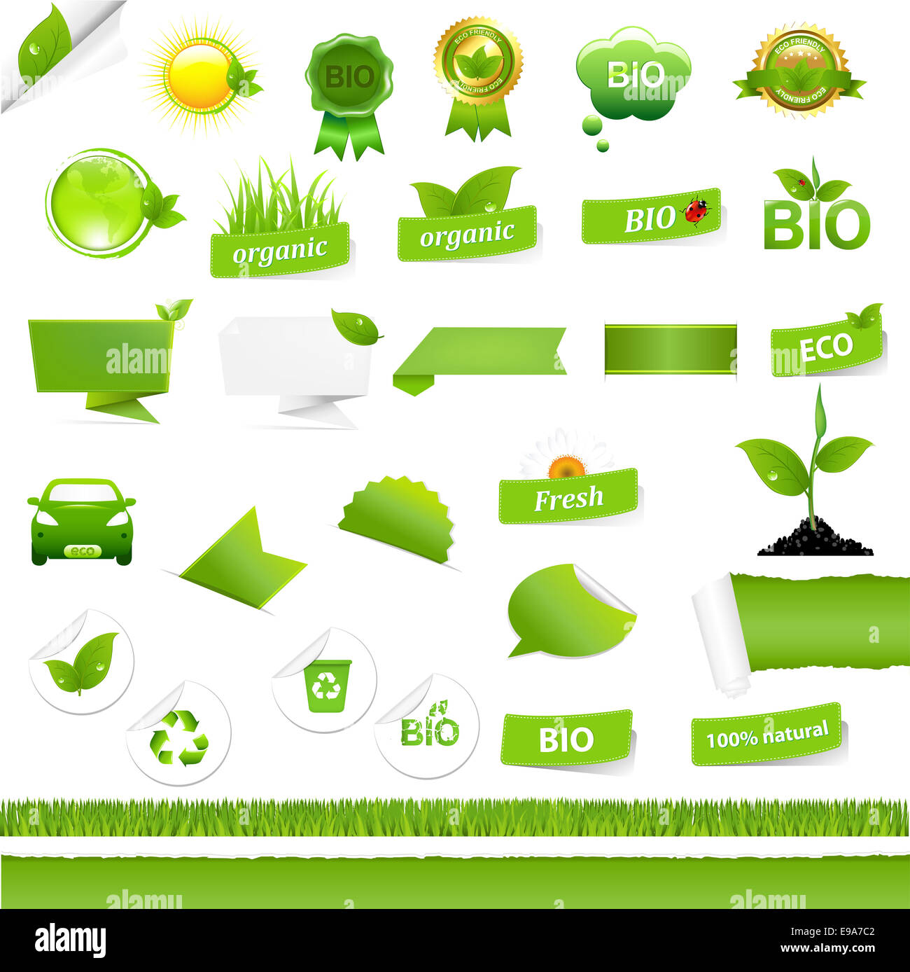 Bio Signs Set Stock Photo - Alamy