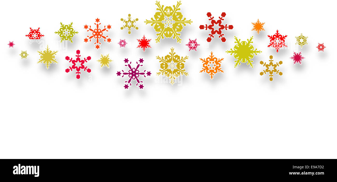 colorful snowflakes on white Stock Photo - Alamy
