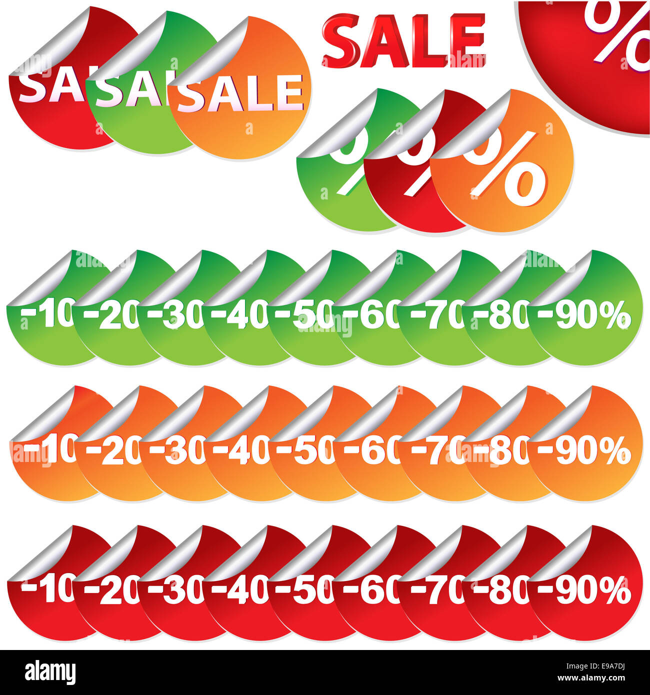 Bright Sale Stickers Stock Photo - Alamy