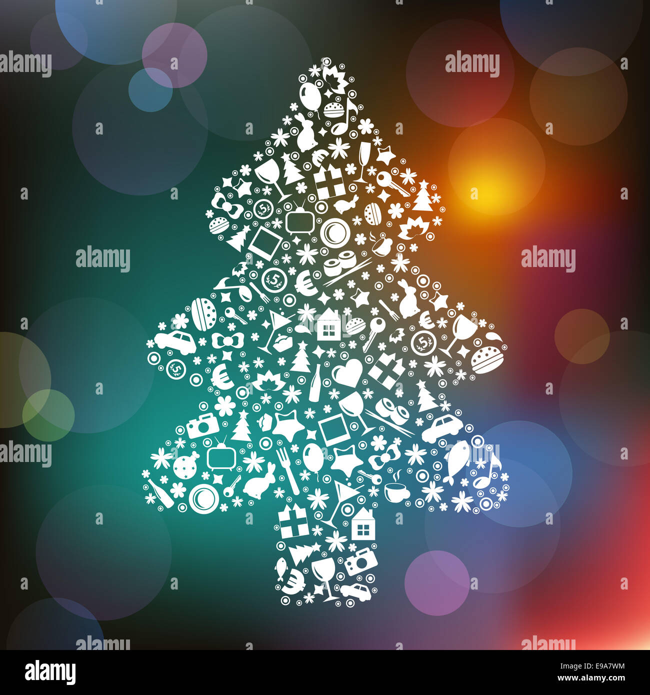 Christmas Tree From Symbols Stock Photo - Alamy