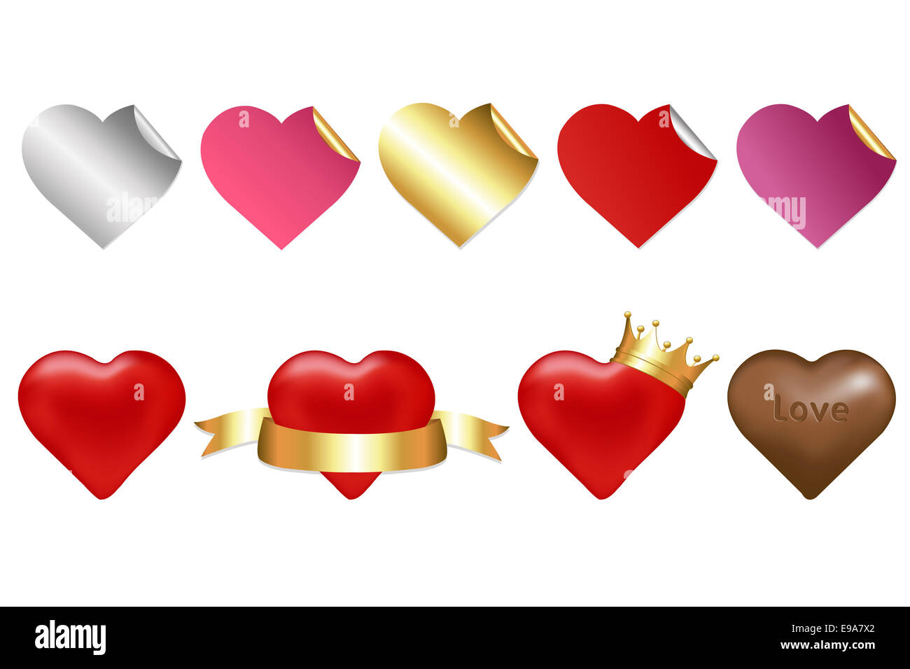 Collection Of Hearts Stock Photo - Alamy