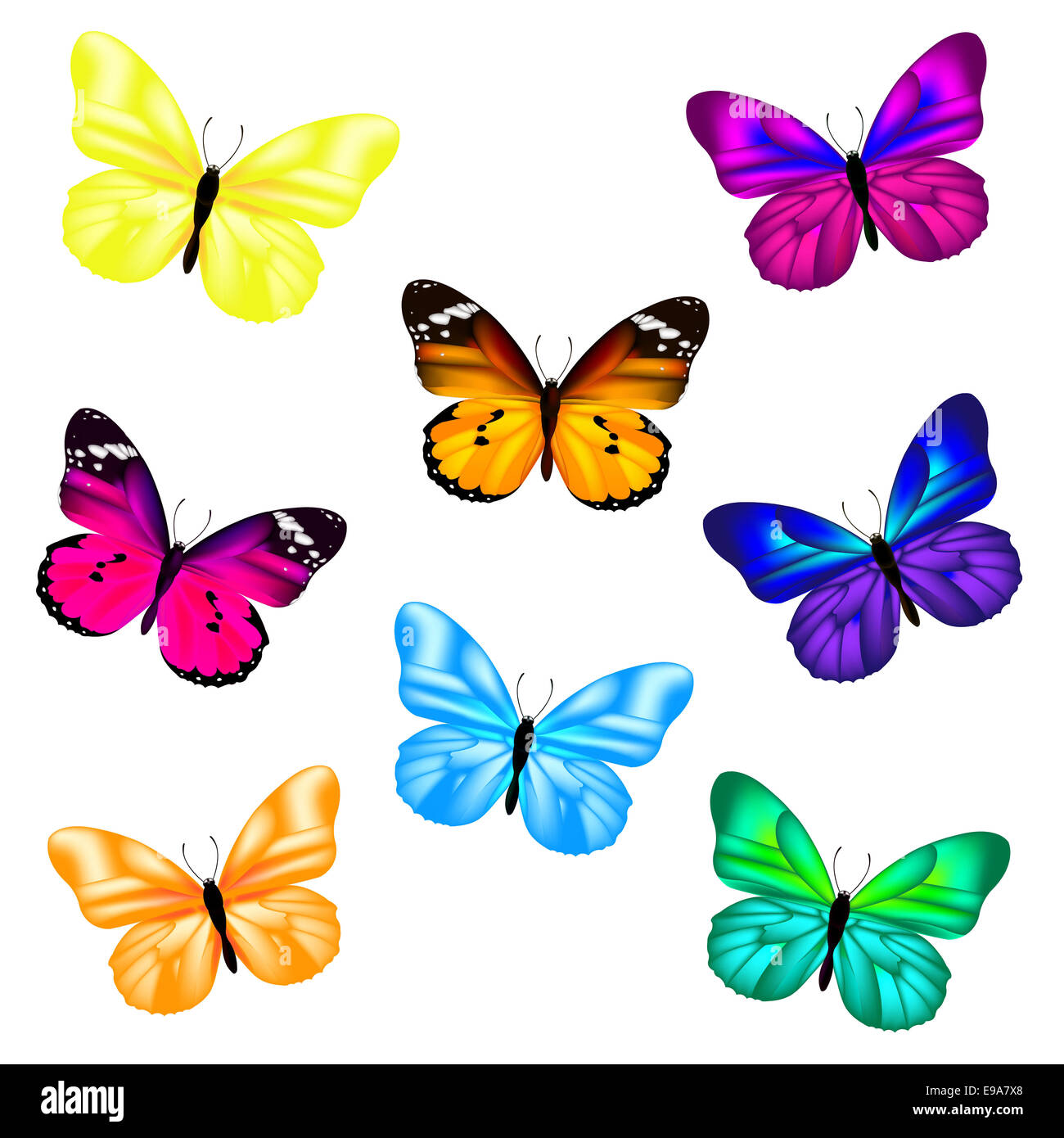 Butterfly icon set hi-res stock photography and images - Alamy