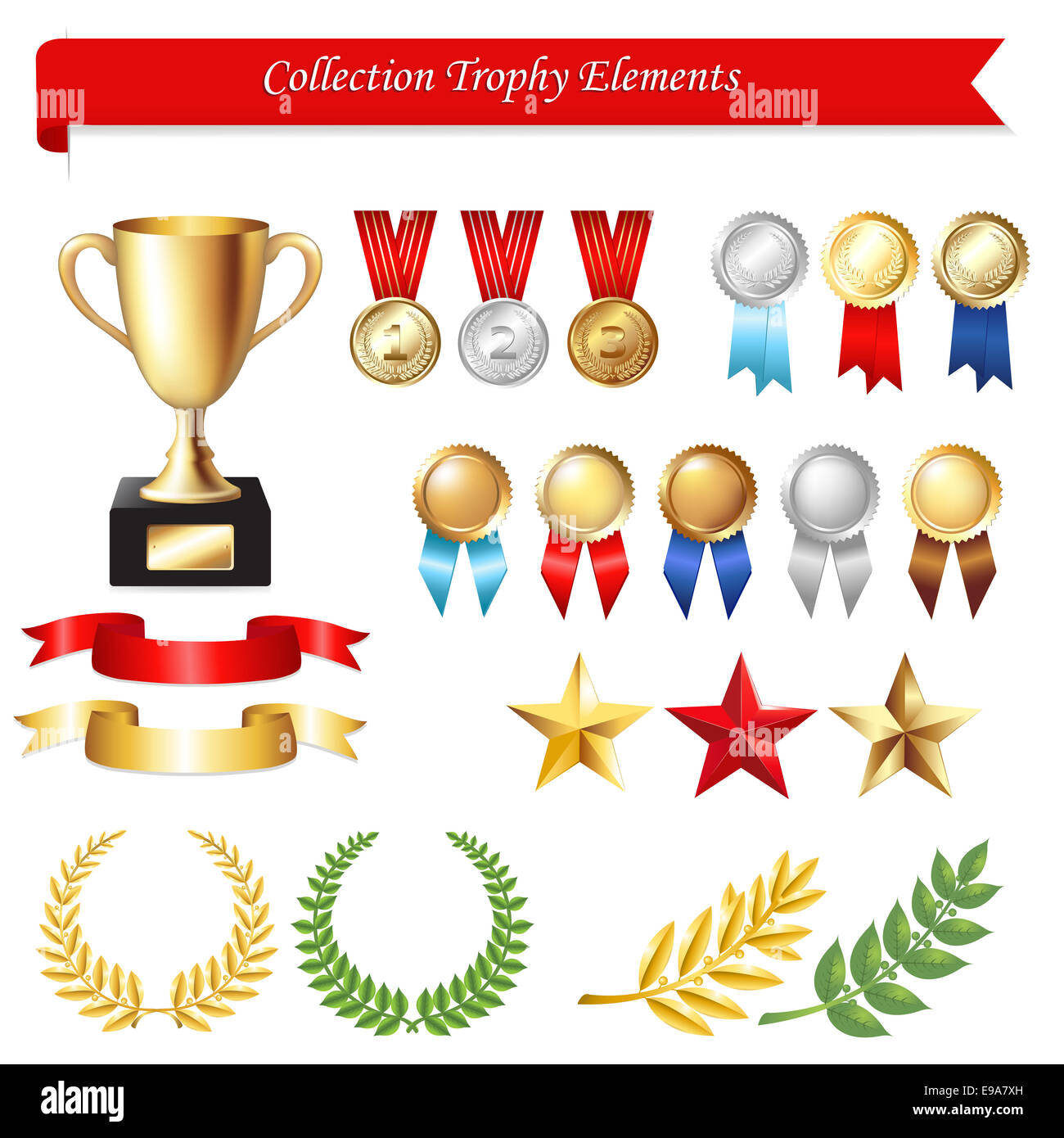 Collection Trophy Elements Stock Photo - Alamy