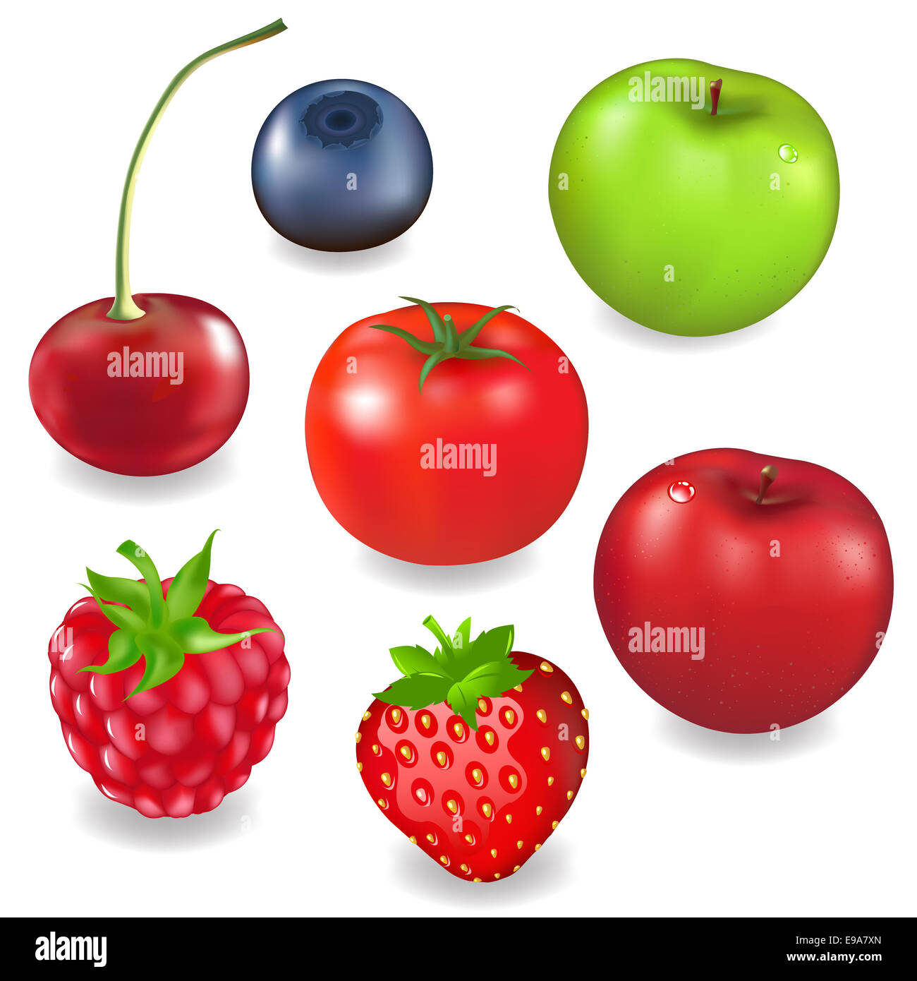 Collection Fruits And Berries Stock Photo - Alamy