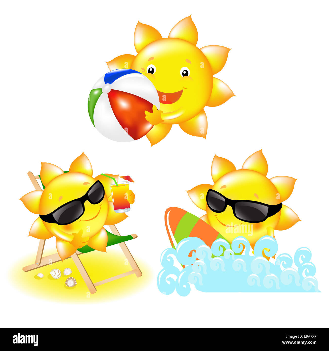 Cartoon sun hi-res stock photography and images - Alamy