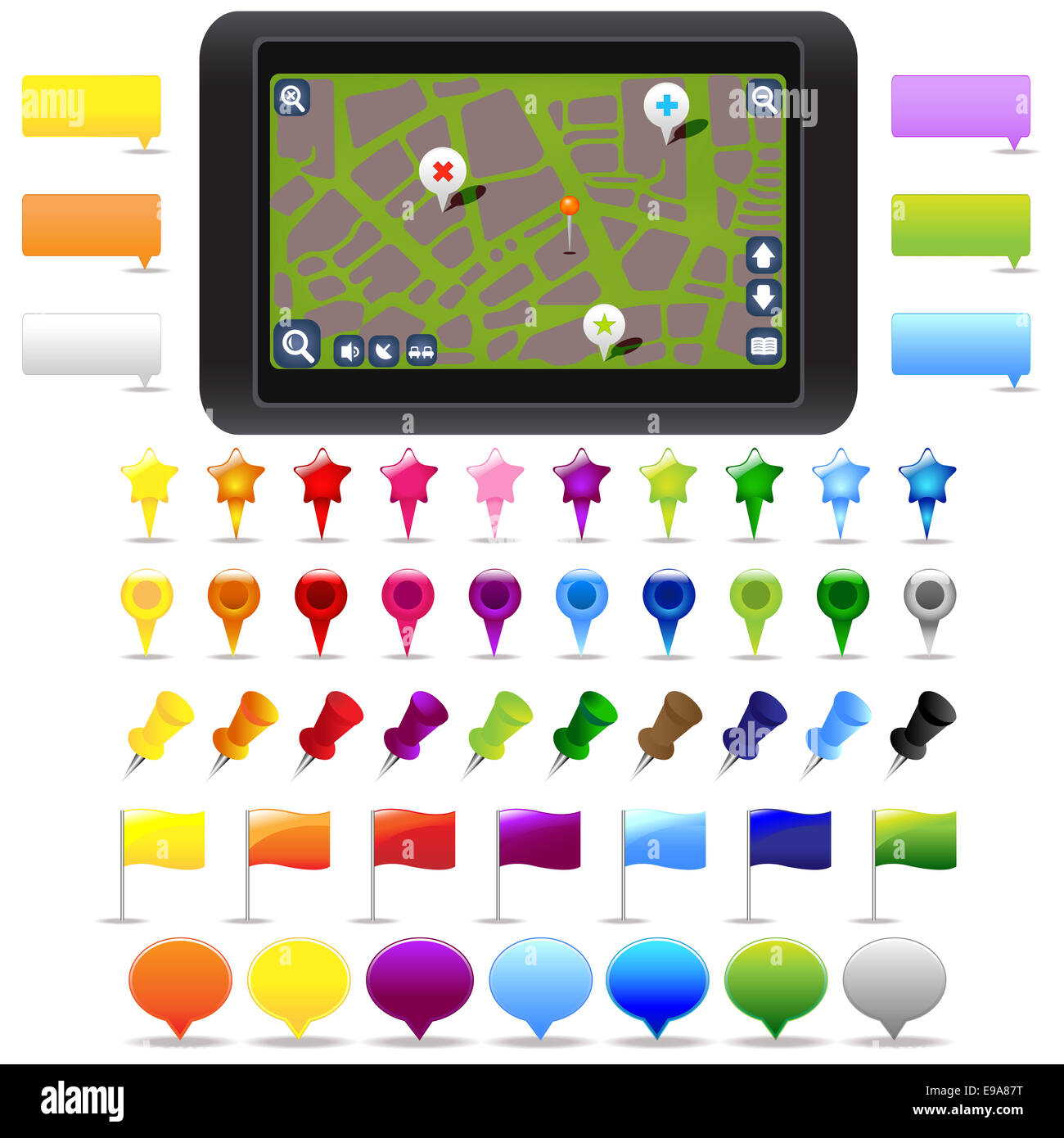 Collection GPS Navigation Elements Stock Photo - Alamy