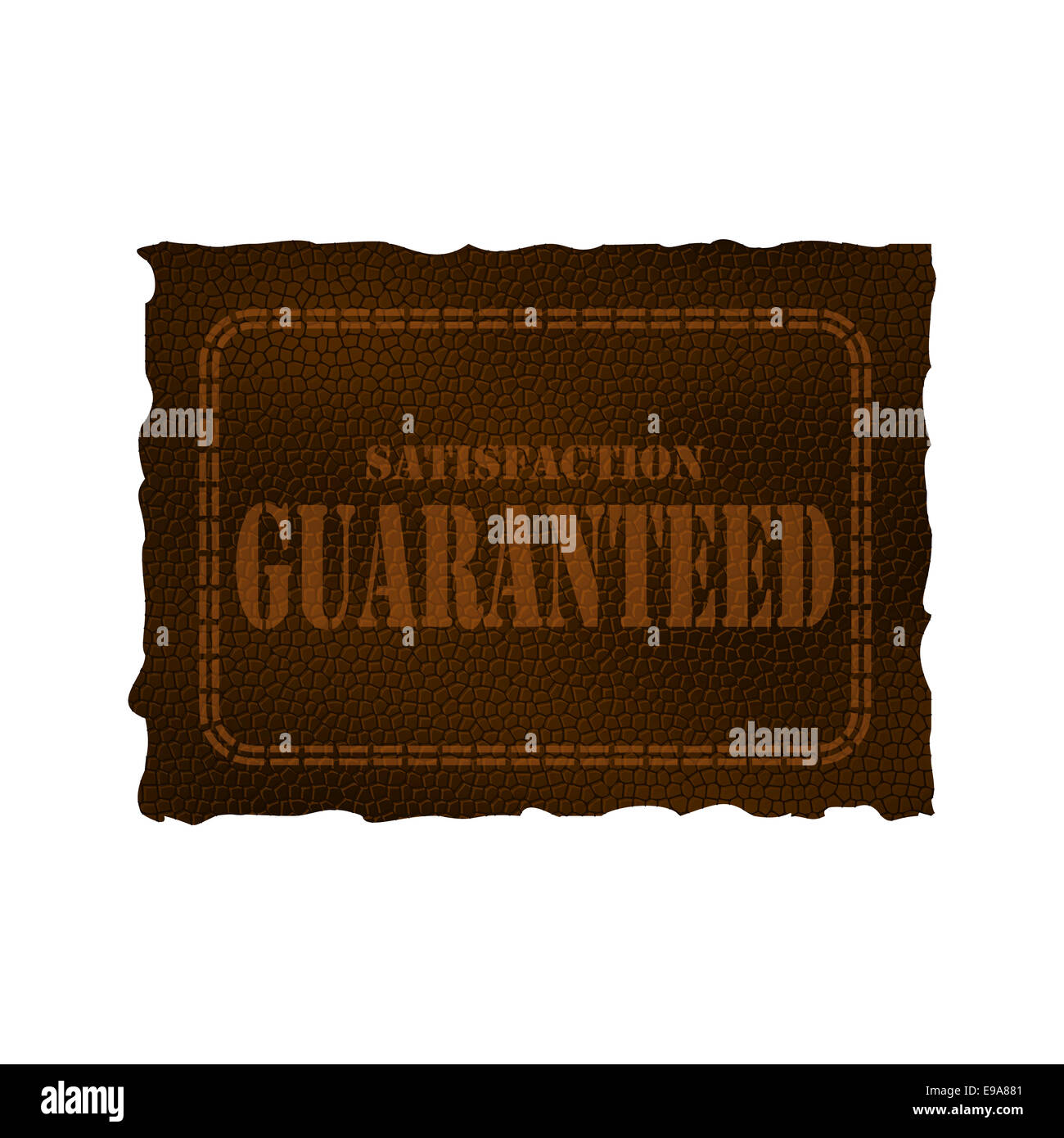 Leather patch - satisfaction guaranteed Stock Photo - Alamy