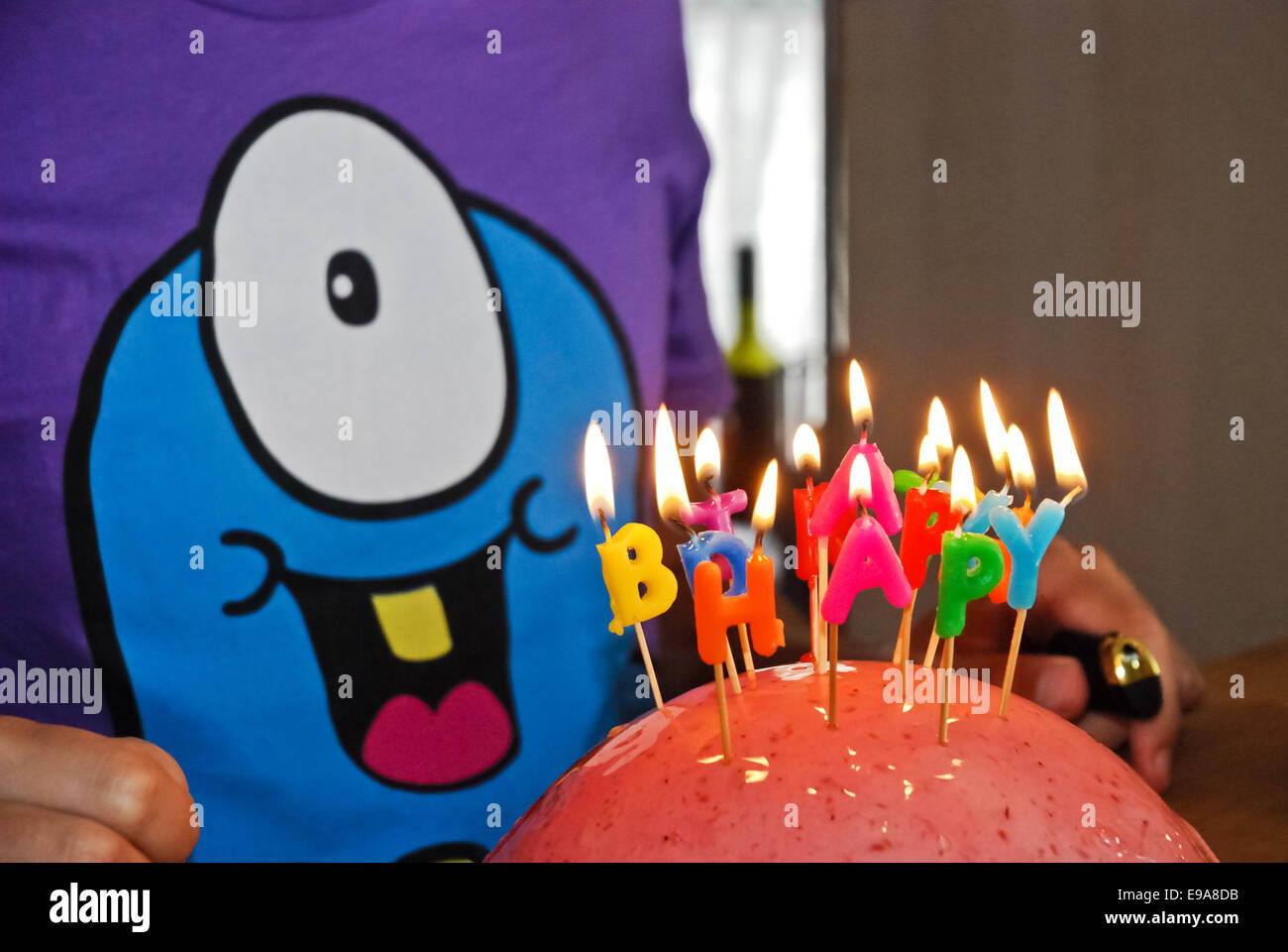 Happy birthday with cake Stock Photo - Alamy