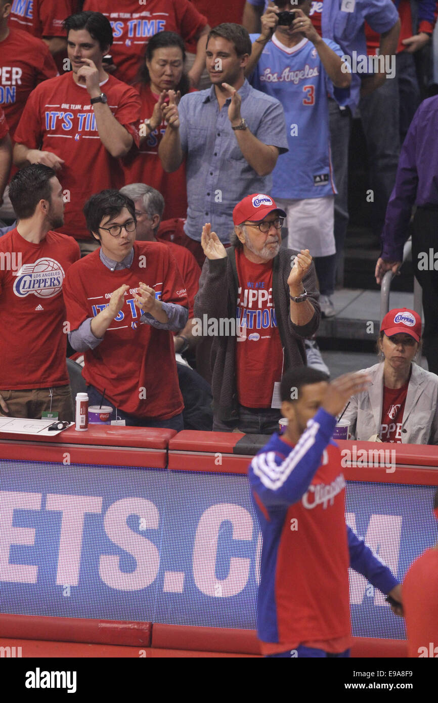 Celebrities at the Clippers Playoff game. The Golden State Warriors ...