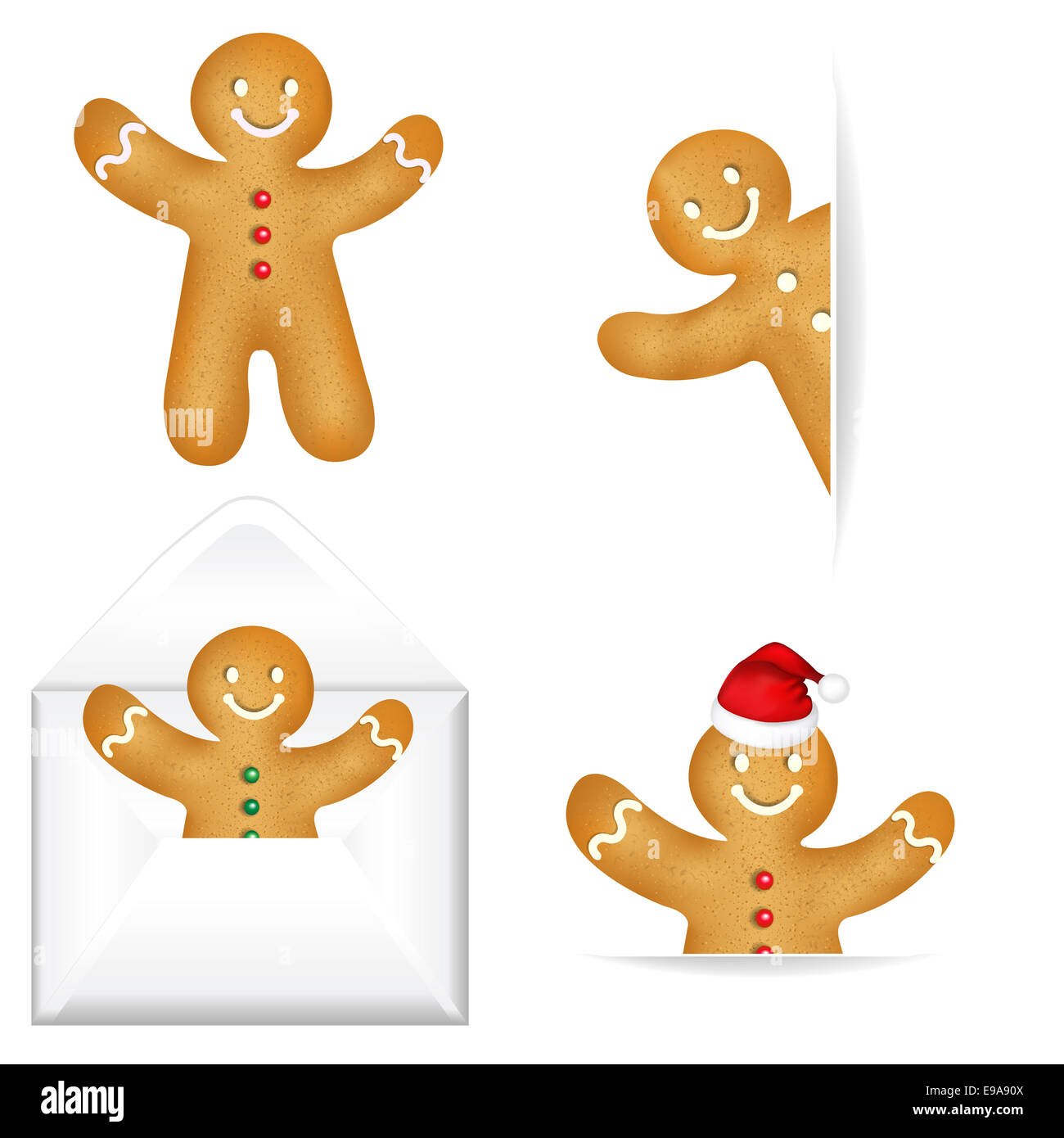 Gingerbread Mans Big Set Stock Photo - Alamy