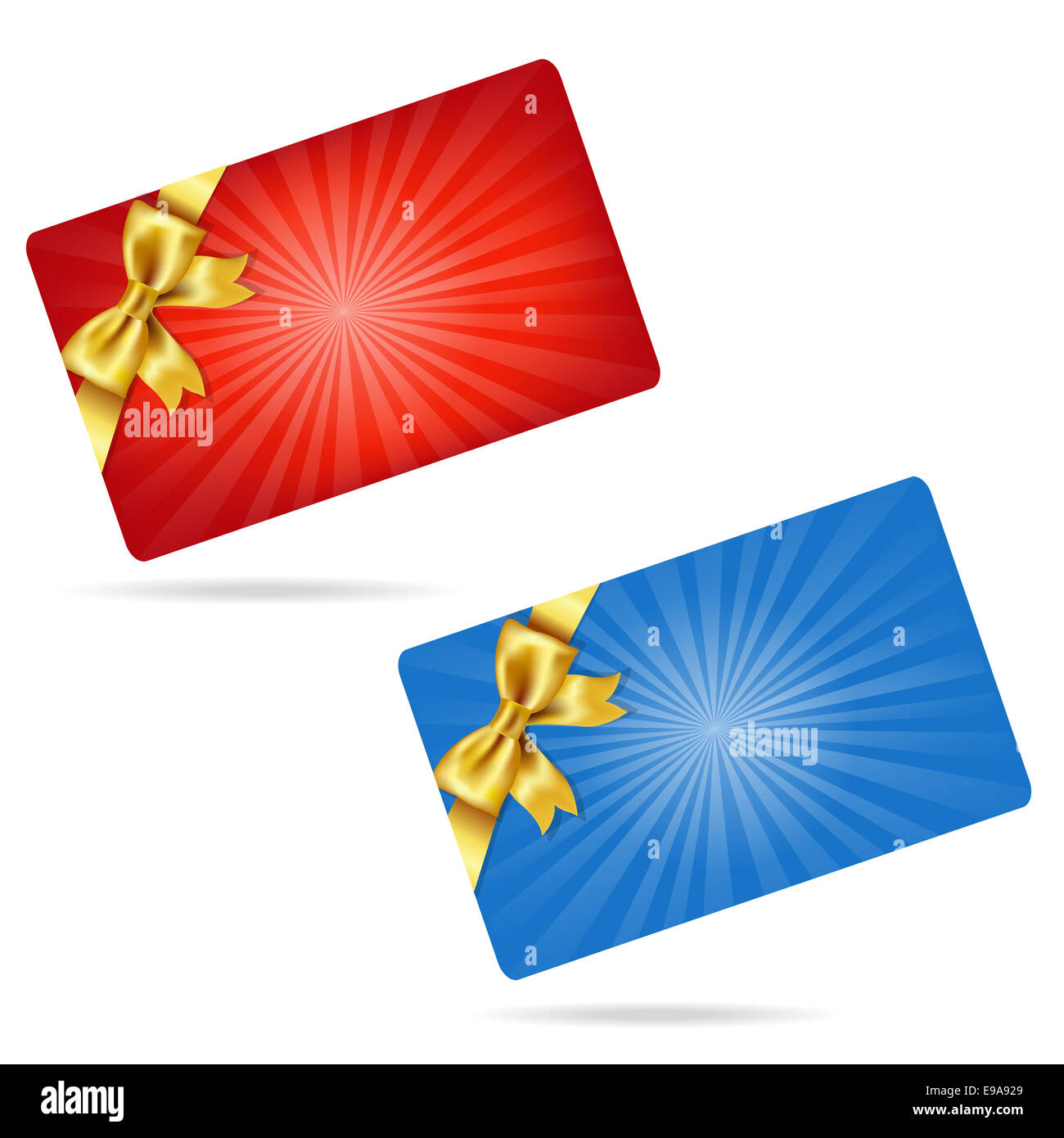 Gift Cards With Gift Bows Stock Photo - Alamy