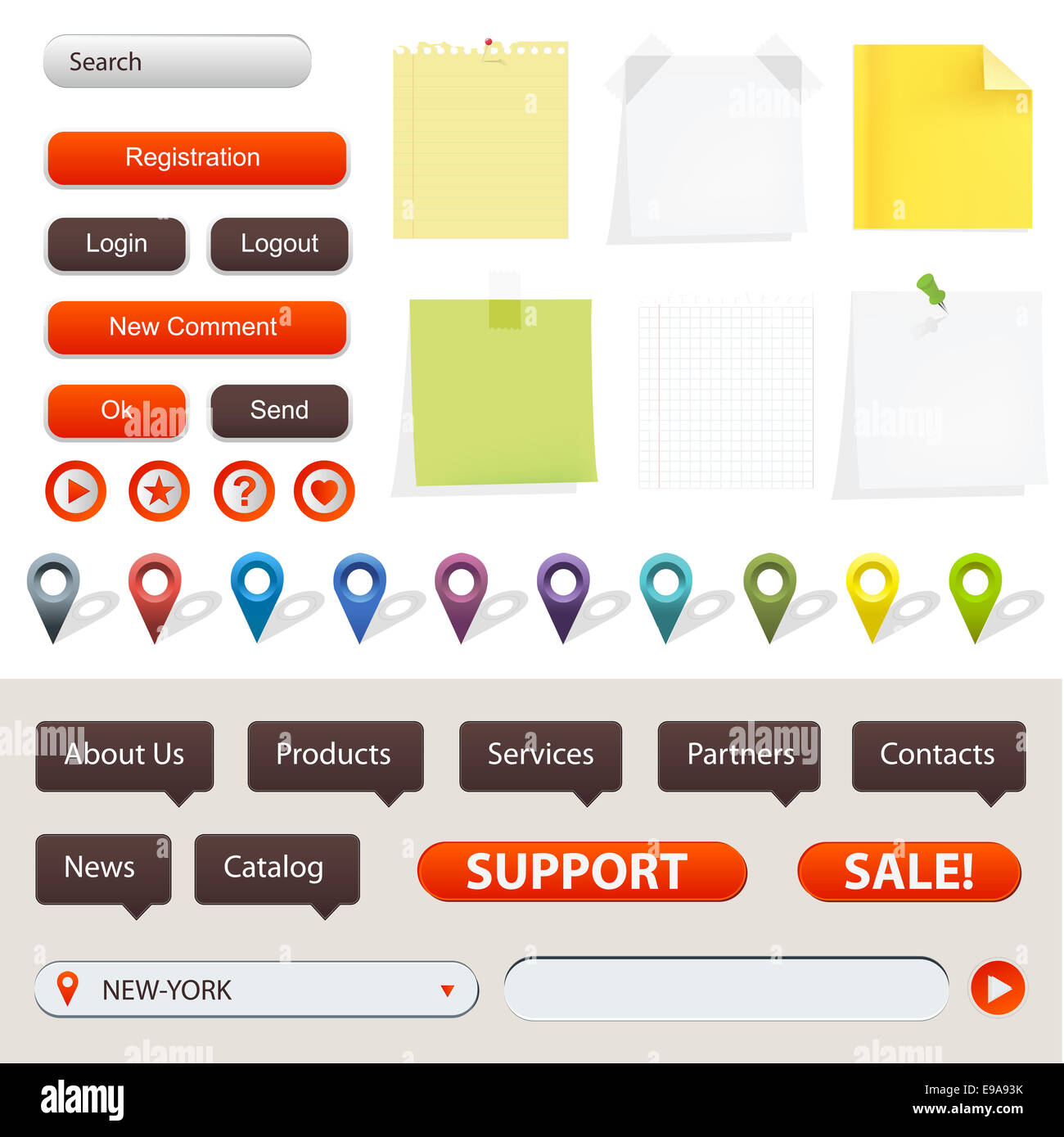 GPS Navigation And Website Elements Stock Photo - Alamy