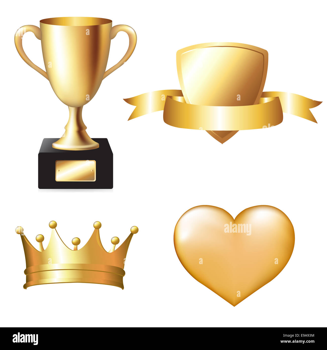 Gold Trophy Set Stock Photo - Alamy
