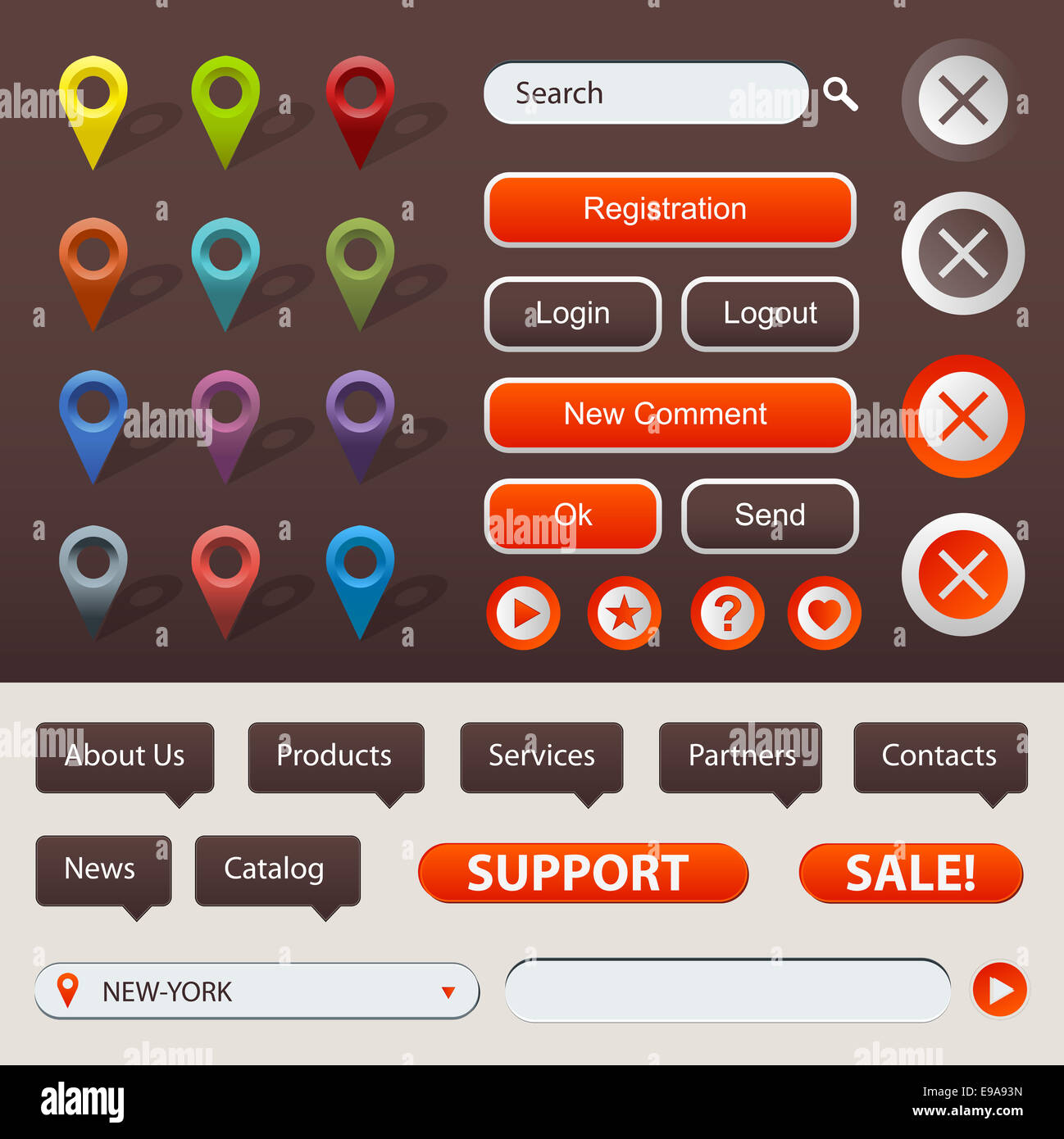 GPS Navigation And Website Elements Stock Photo - Alamy