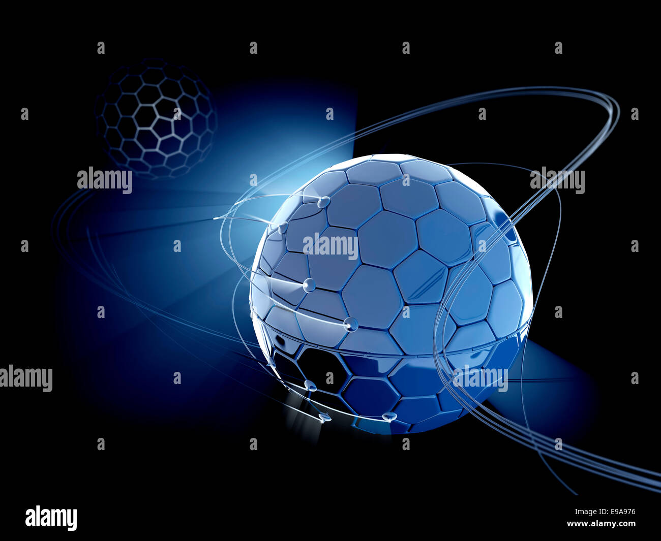 Fantasy cells ball symbolised global communication and high technology ...