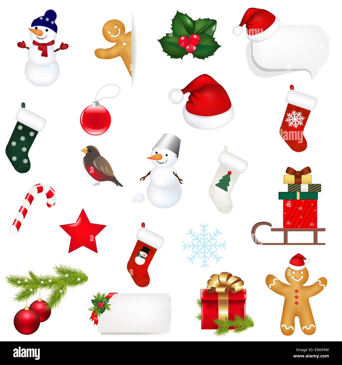 Big Set Xmas Icons Stock Photo - Alamy