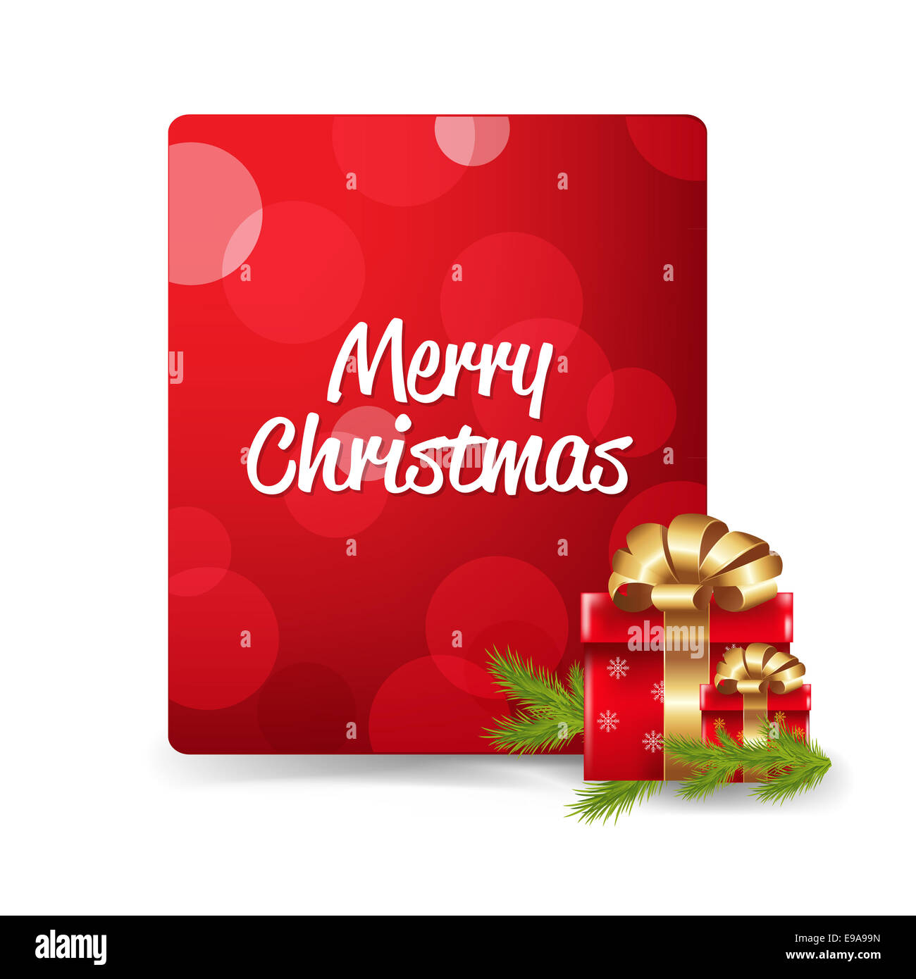 Banner red gift box Cut Out Stock Images & Pictures - Alamy
