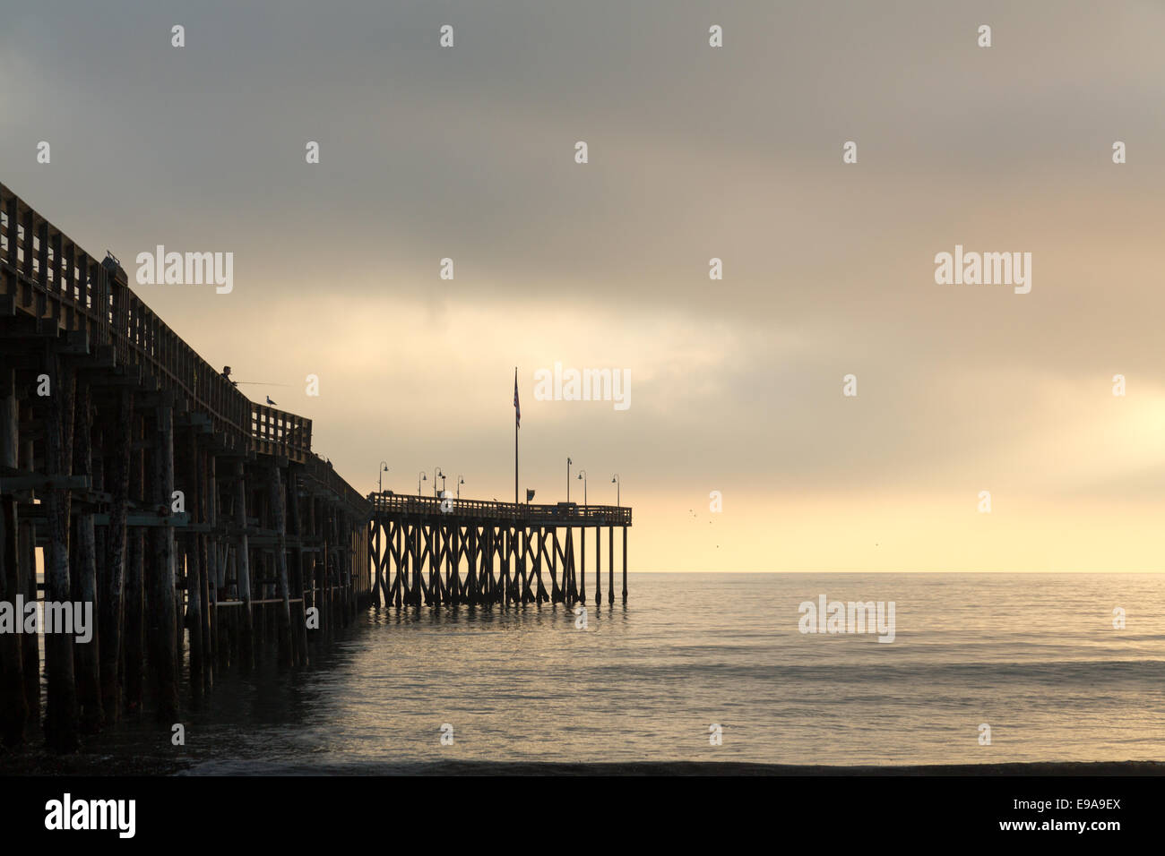 Sunset at dusk Ventura pier California Stock Photo - Alamy