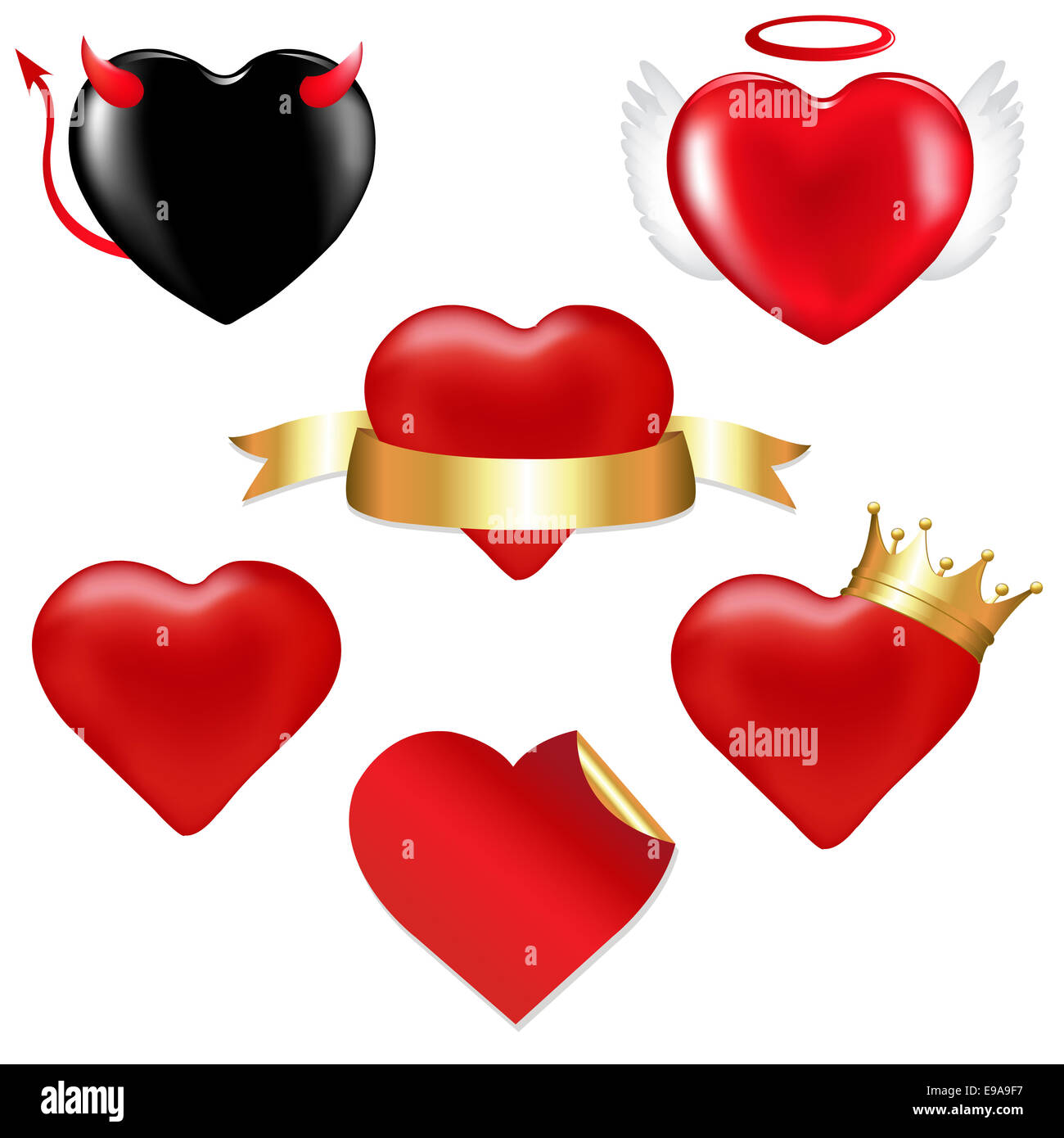 Set Of Hearts Stock Photo - Alamy