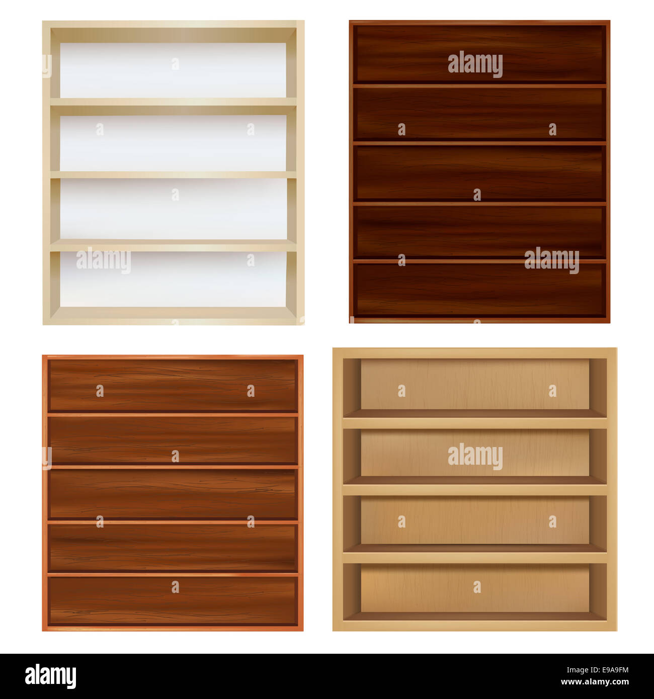 Set Empty Bookshelf Stock Photo - Alamy
