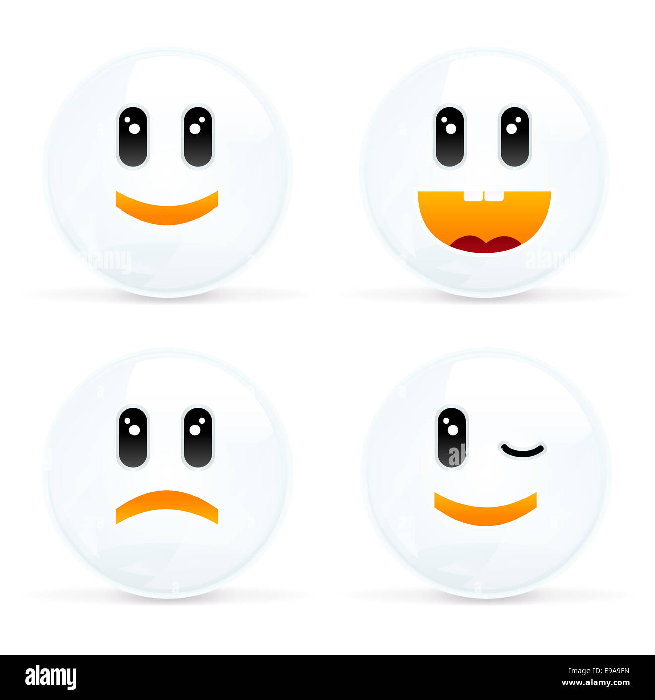 Set Of Cheerful And Sad Smiles Stock Photo - Alamy