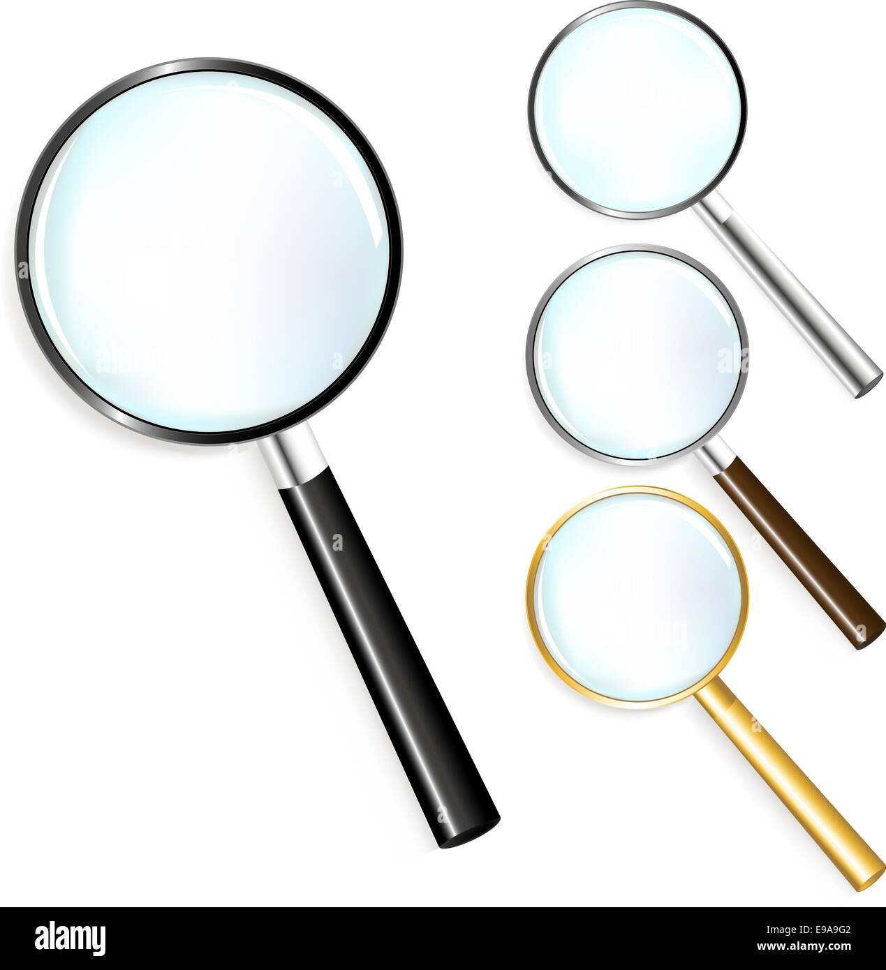 Set Of Magnifiers Stock Photo - Alamy