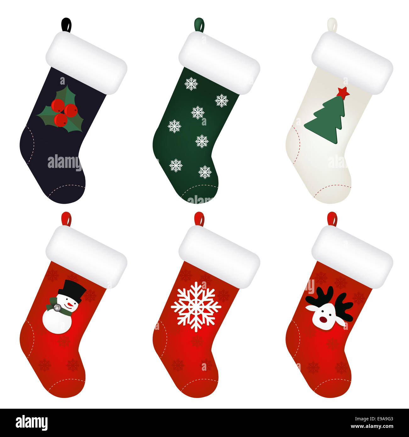 Christmas socks on blue Cut Out Stock Images & Pictures - Alamy