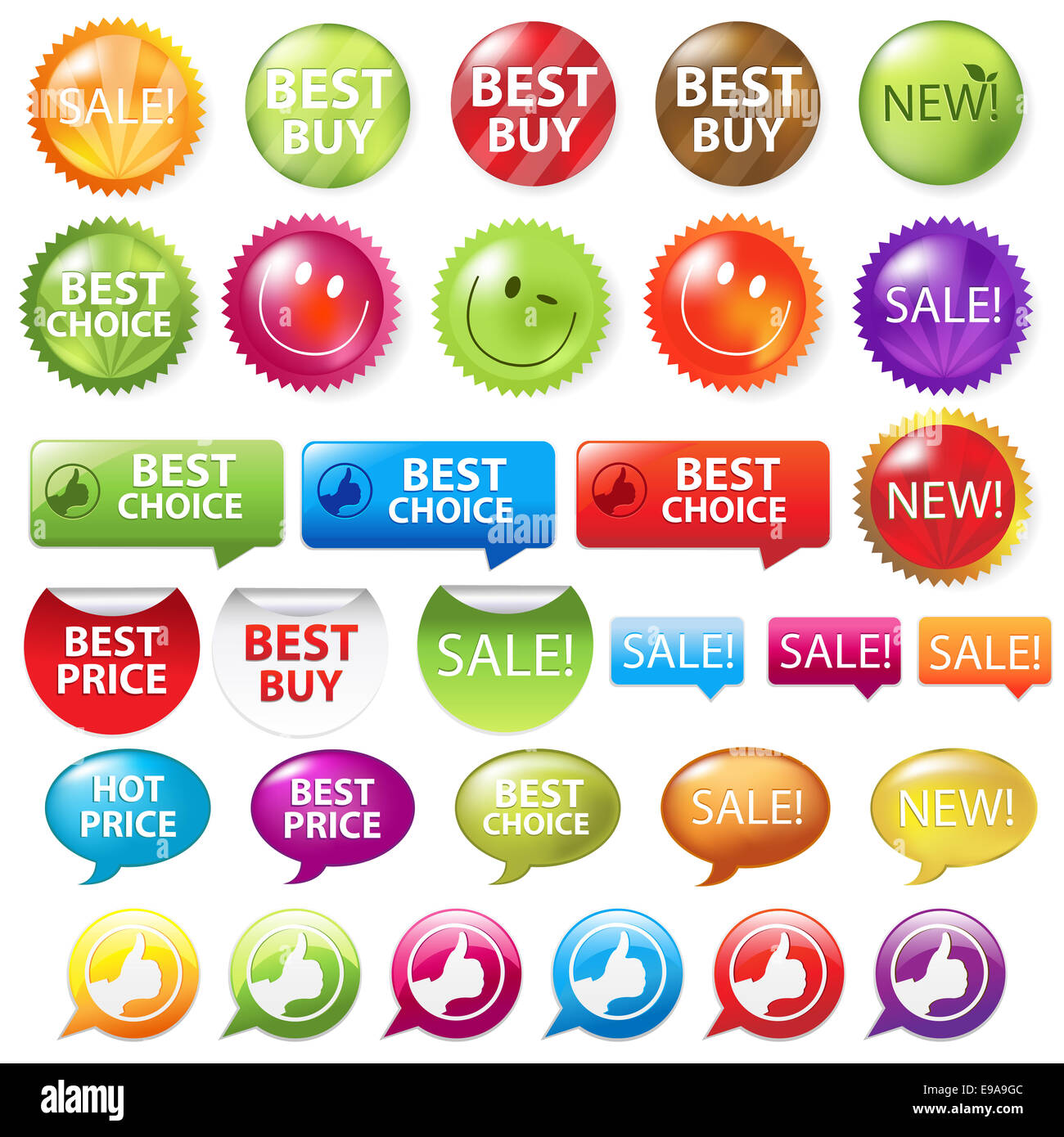 Set of badges and price tags hi-res stock photography and images - Alamy