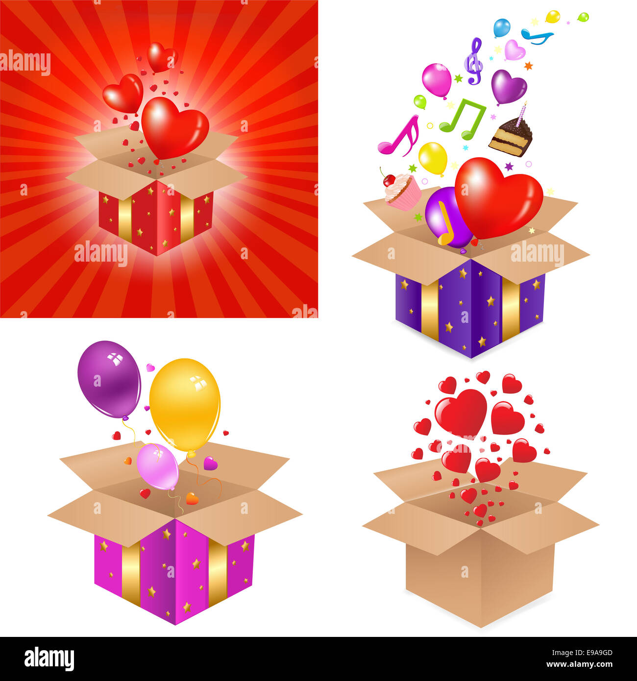 Set Gift Box Stock Photo - Alamy